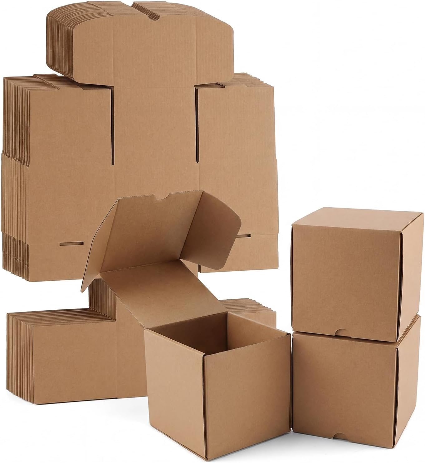 8x8x8 Inches Shipping Boxes Set of 15 Brown, Corrugated Cardboard Box ...