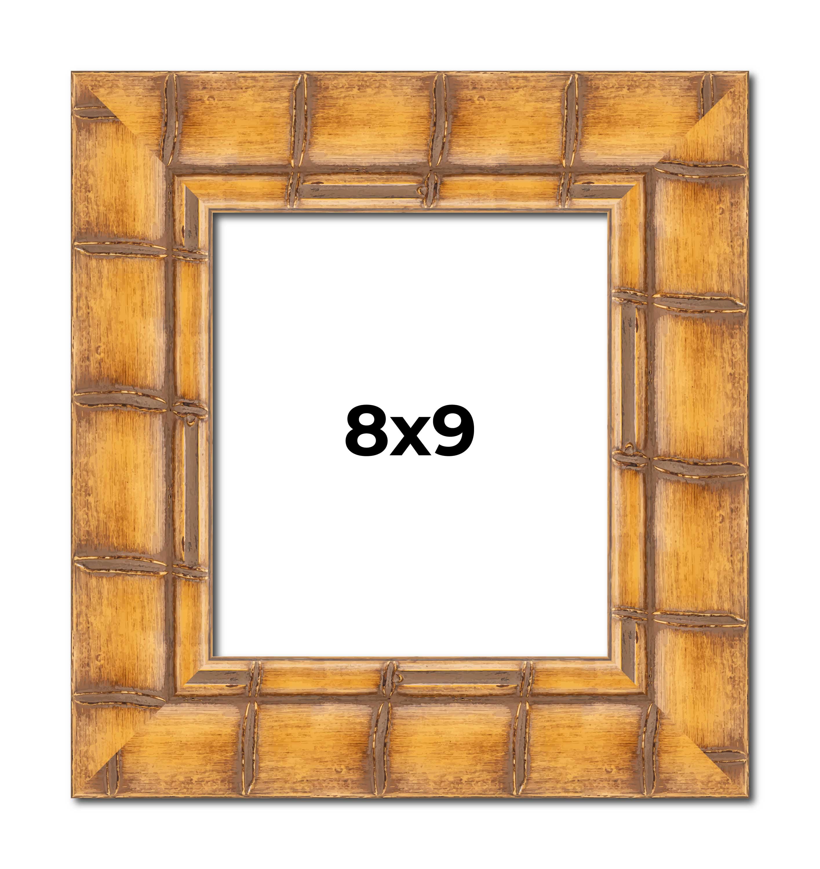 8x9 Frame Beige Real Wood Picture Frame Width 3 inches | Interior Frame ...