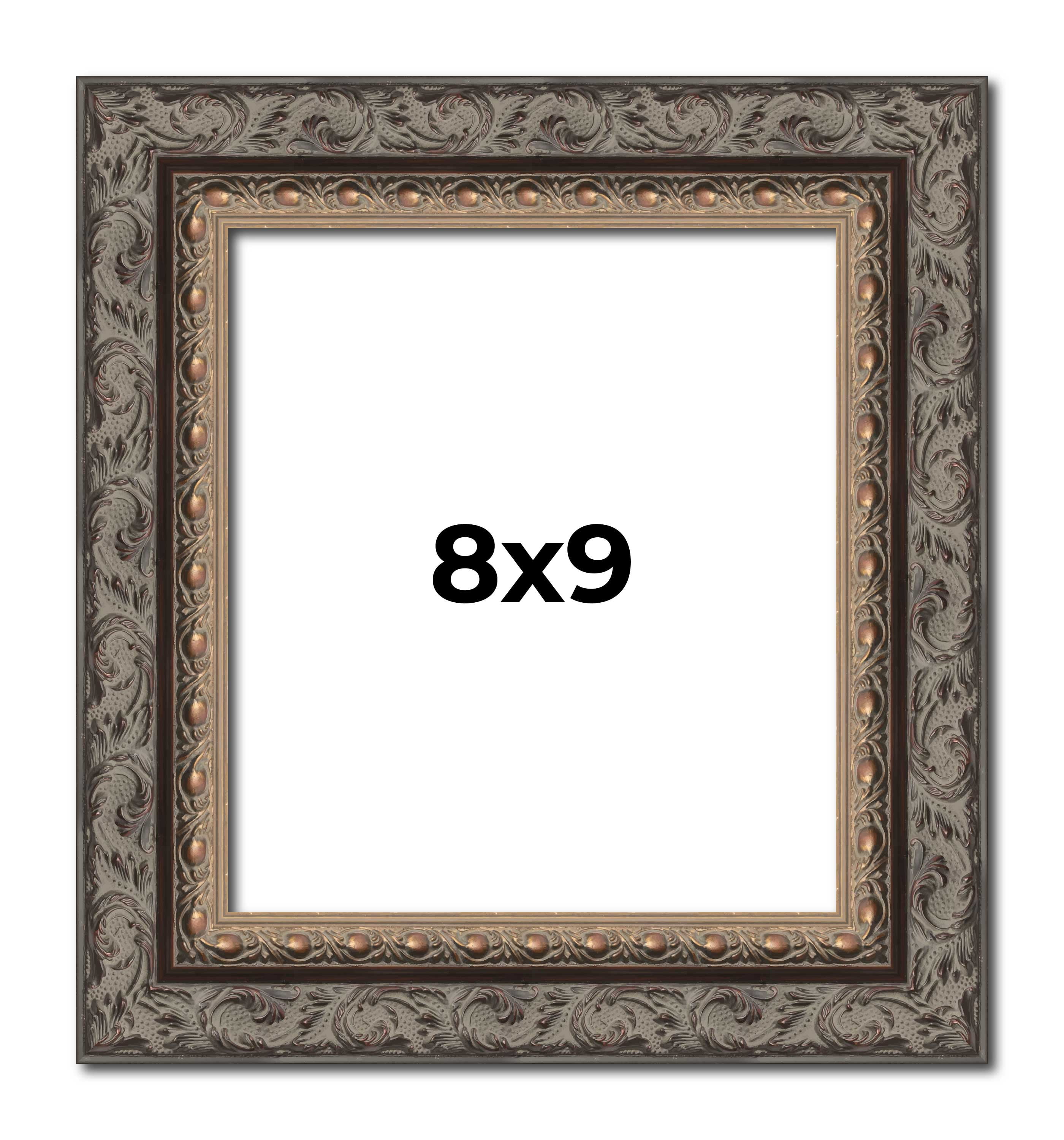 8x9 Frame Black Real Wood Picture Frame Width 2 inches | Interior Frame ...