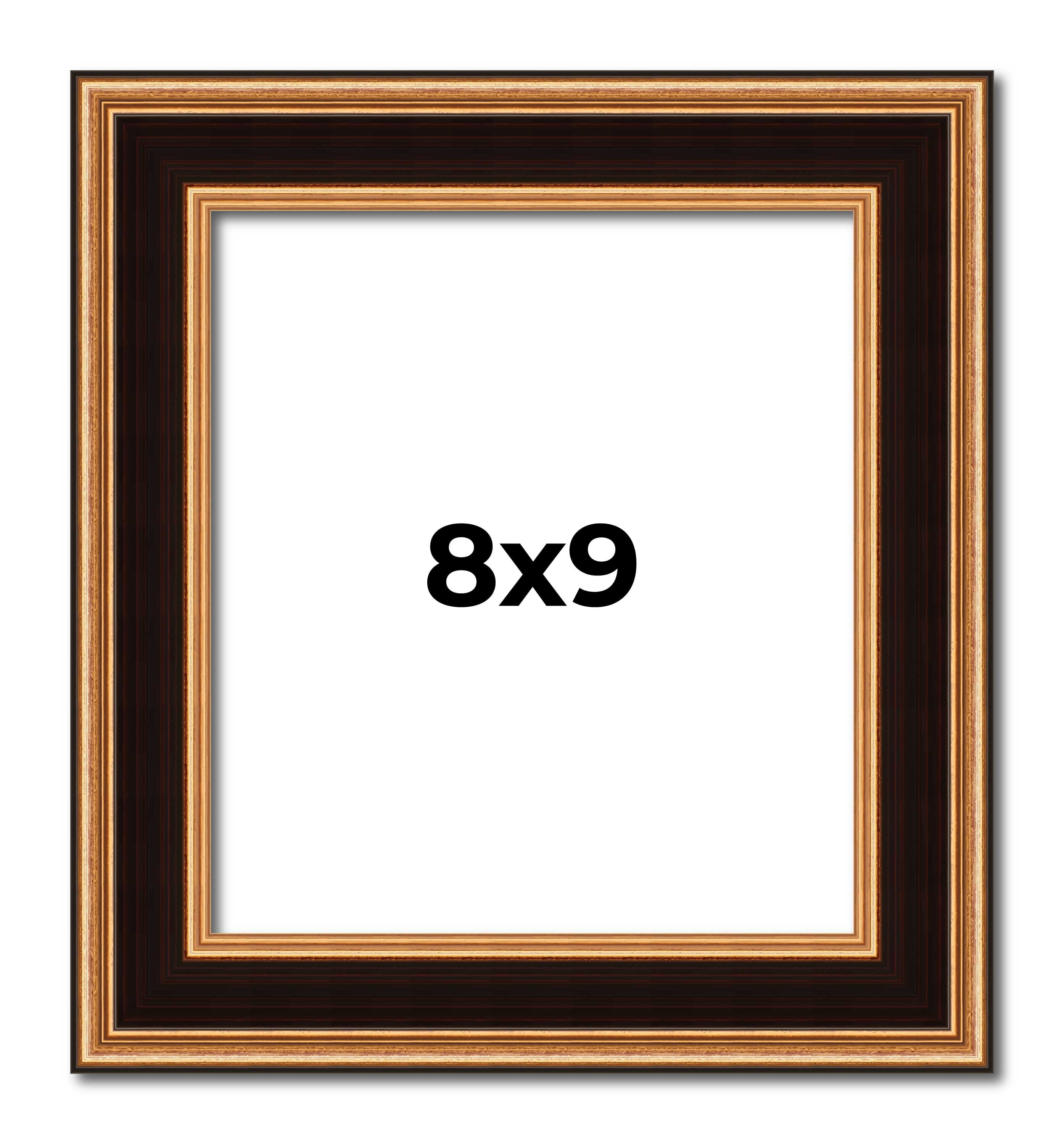 8x9 Frame Gold Brown Plein Air Vintage Solid Wood Picture Frame | 1.75 ...