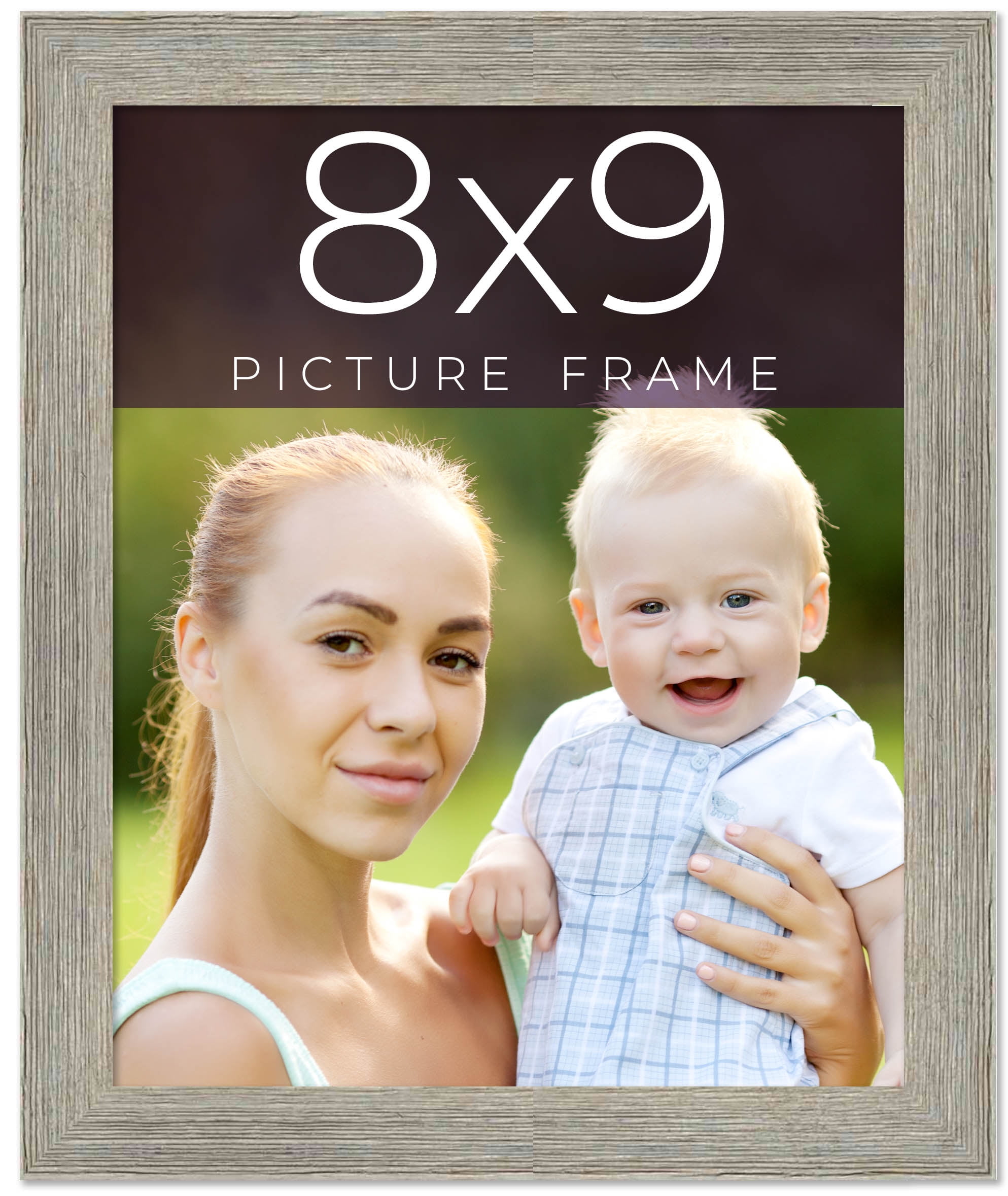 8x9 Frame Grey Real Wood Picture Frame Width 1.5 Inches | Interior ...