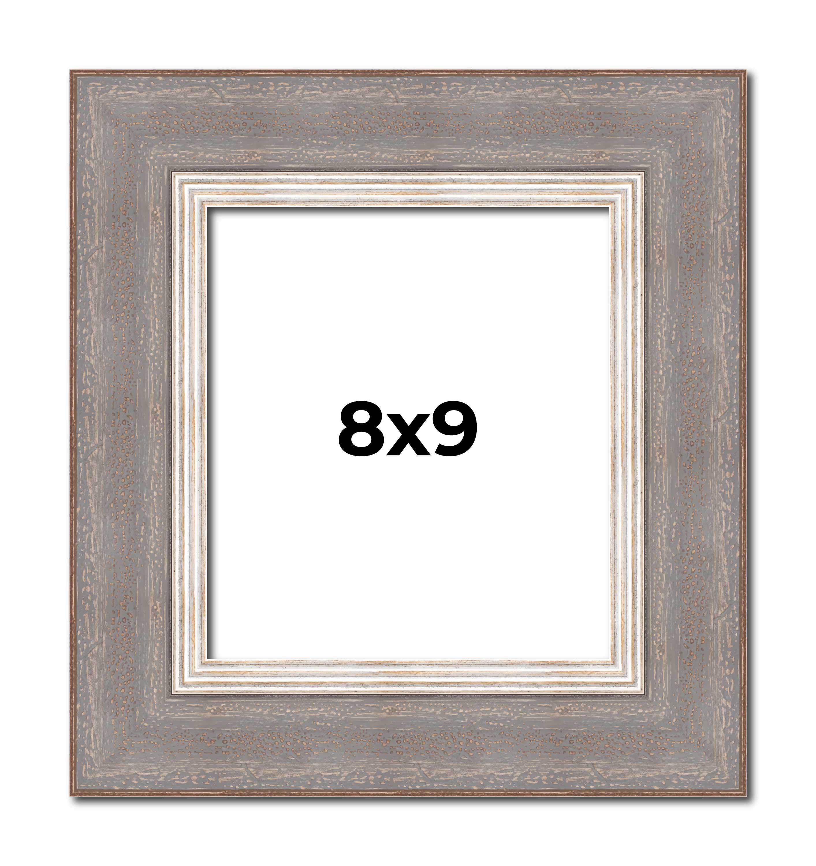 8x9 Frame Grey Real Wood Picture Frame Width 2.75 Inches | Interior ...
