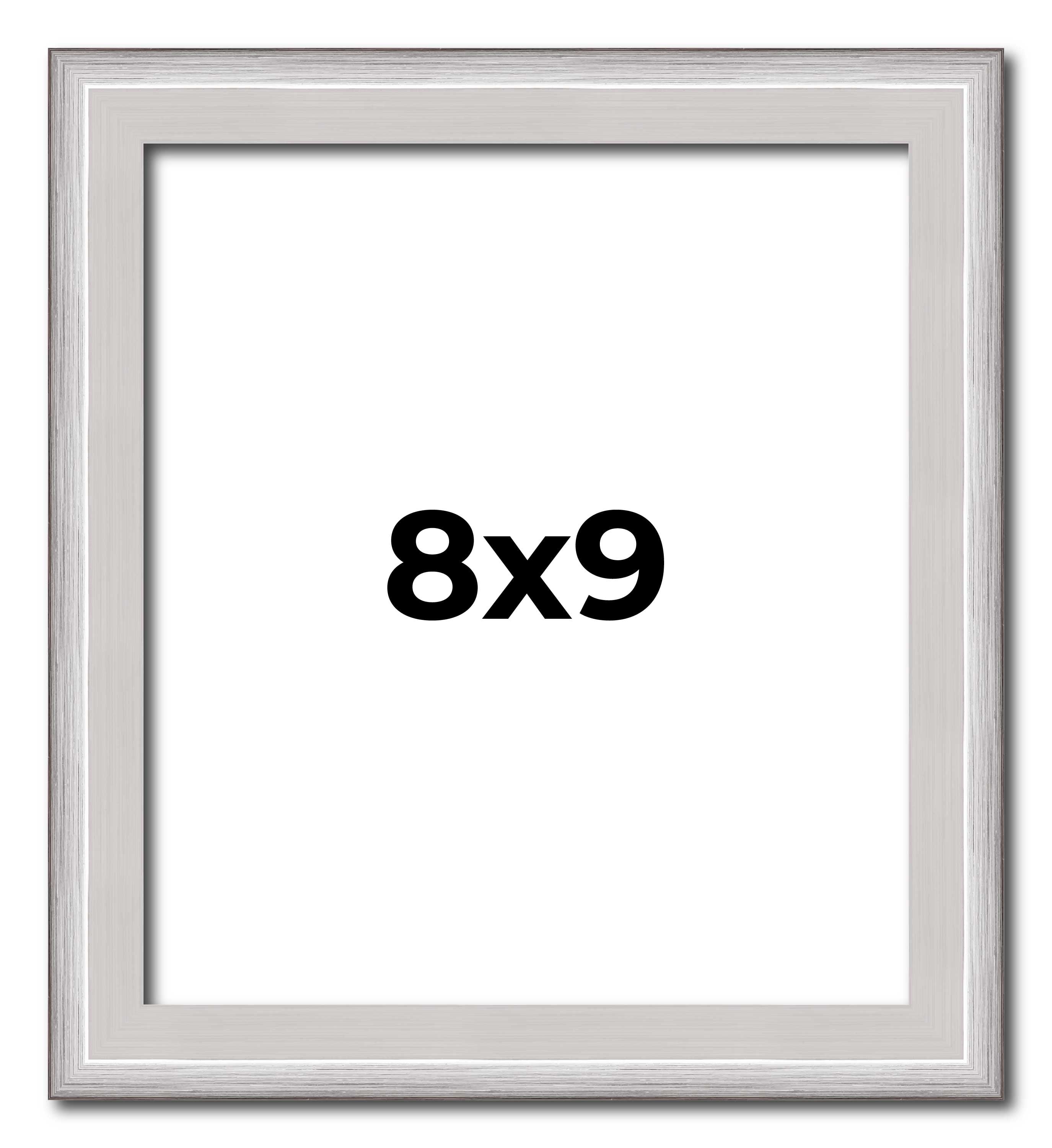 8x9 Frame Silver Inner Slope Bevel Picture Frame | 1 Inch Moulding ...
