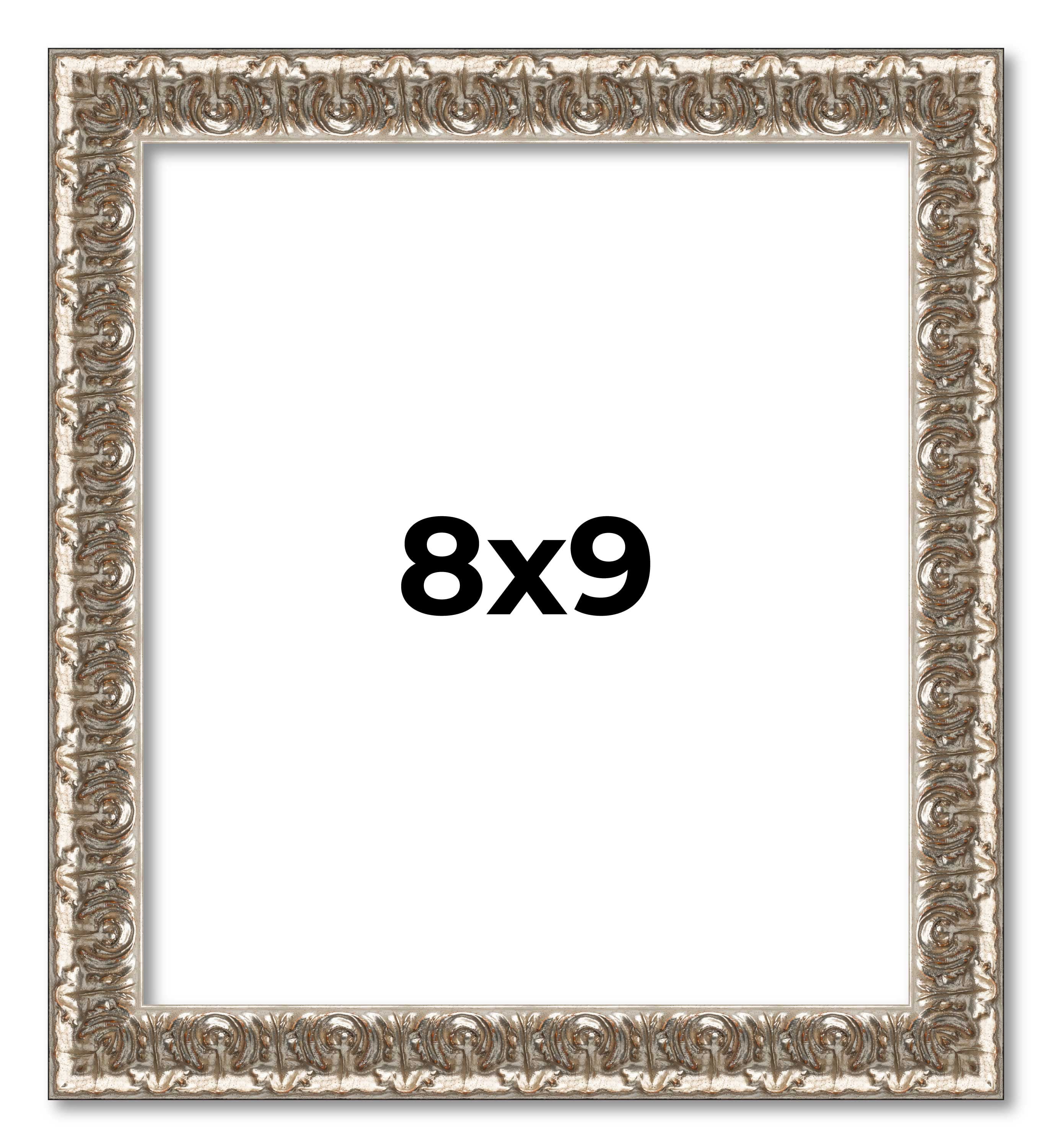 8x9 Frame Silver Versailles Ornate Solid Wood Picture Frame | 1 Inch ...