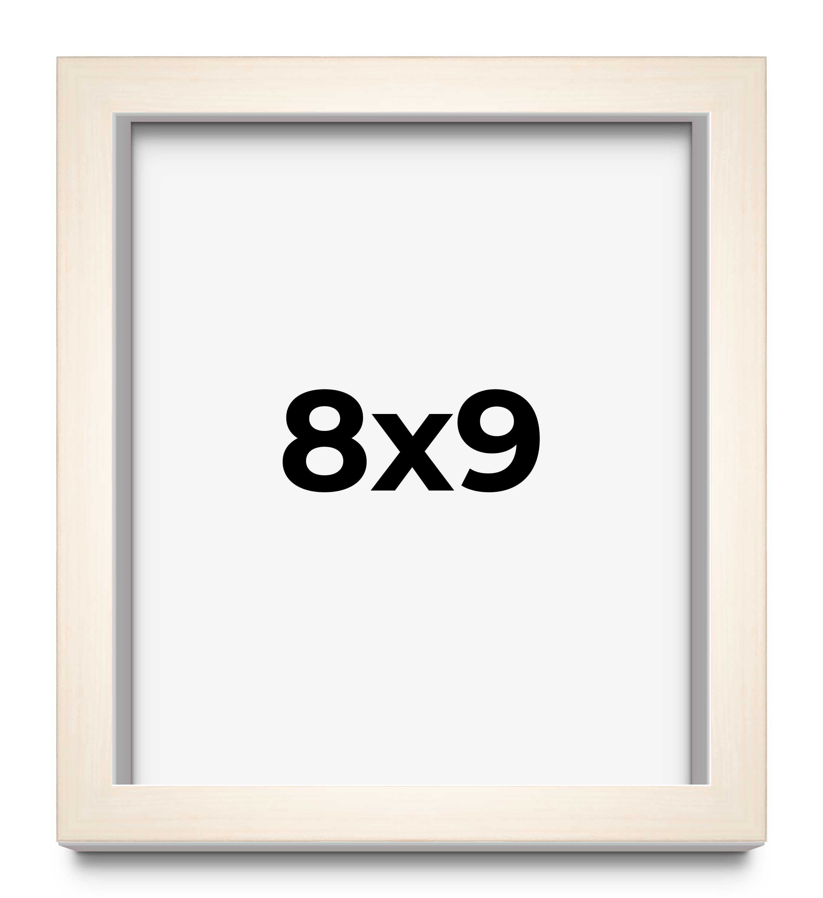 8x9 Shadow Box Cream of Wheat White Washed Display Frame | 0.875 Inches ...