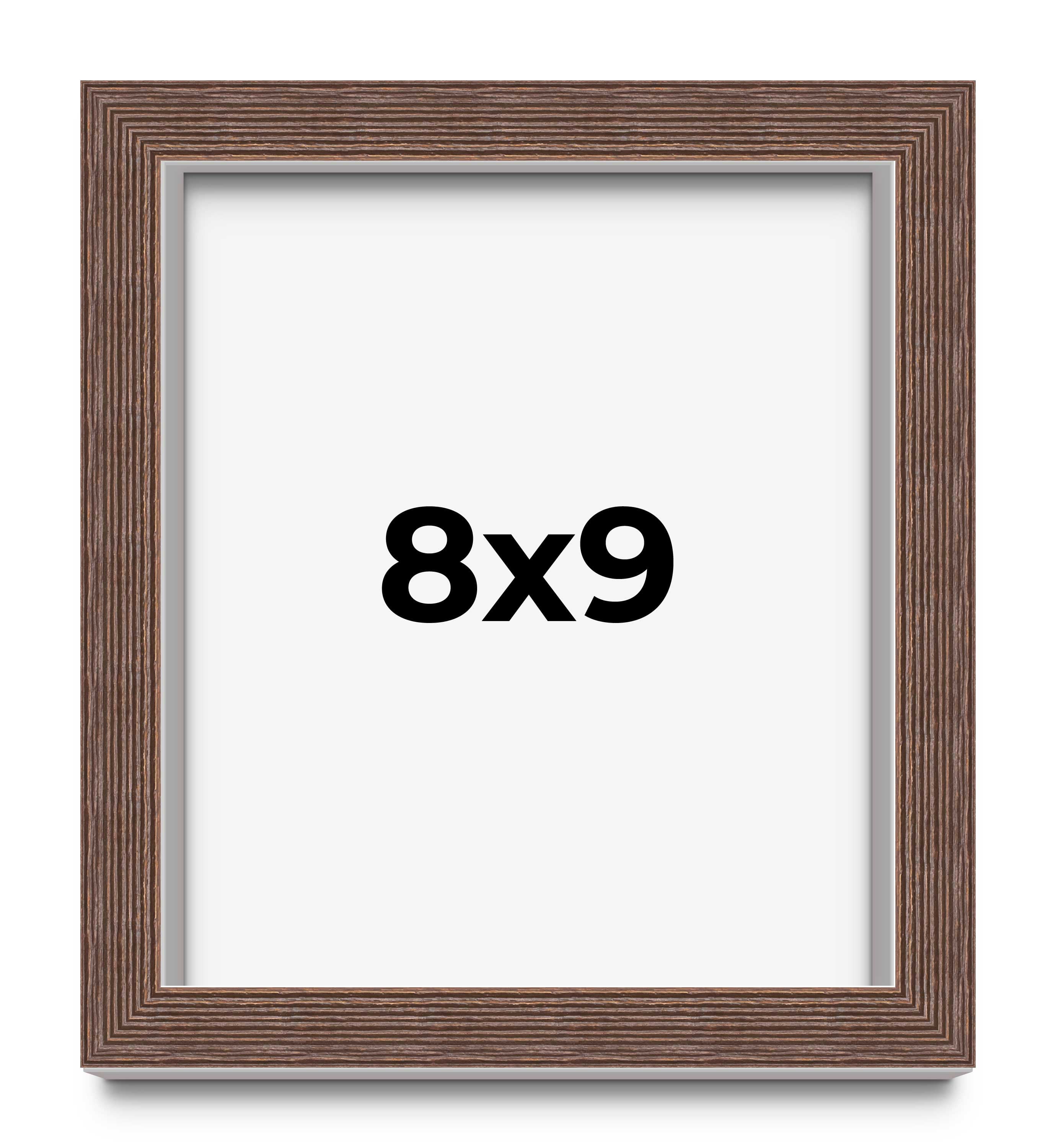 8x9 Shadow Box Frame Brown | 1.125 inches Deep Real Wood Rustic ...
