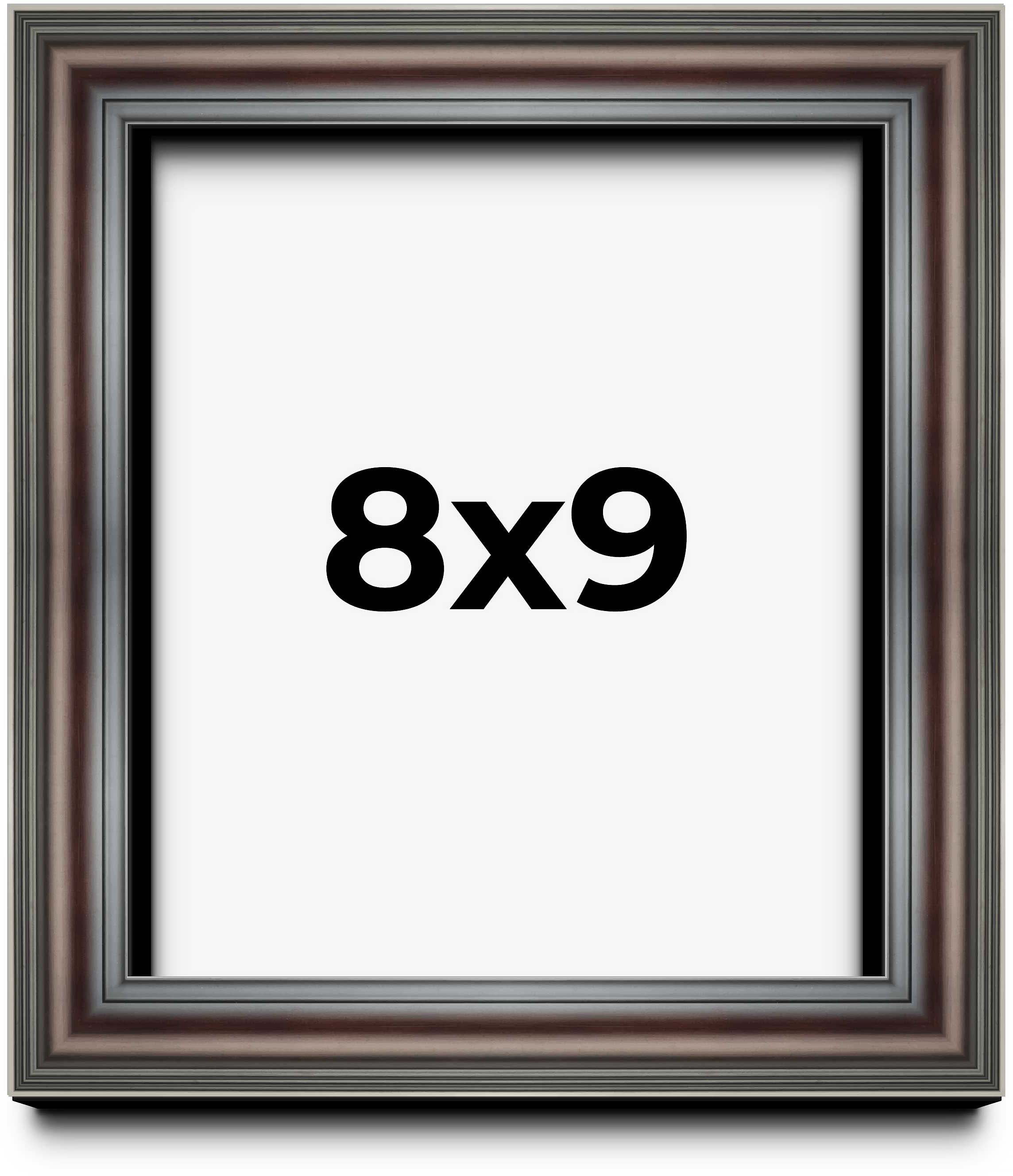 8x9 Shadow Box Frame Brown Cherry | 2.625 Inches Deep Pine Wood ...