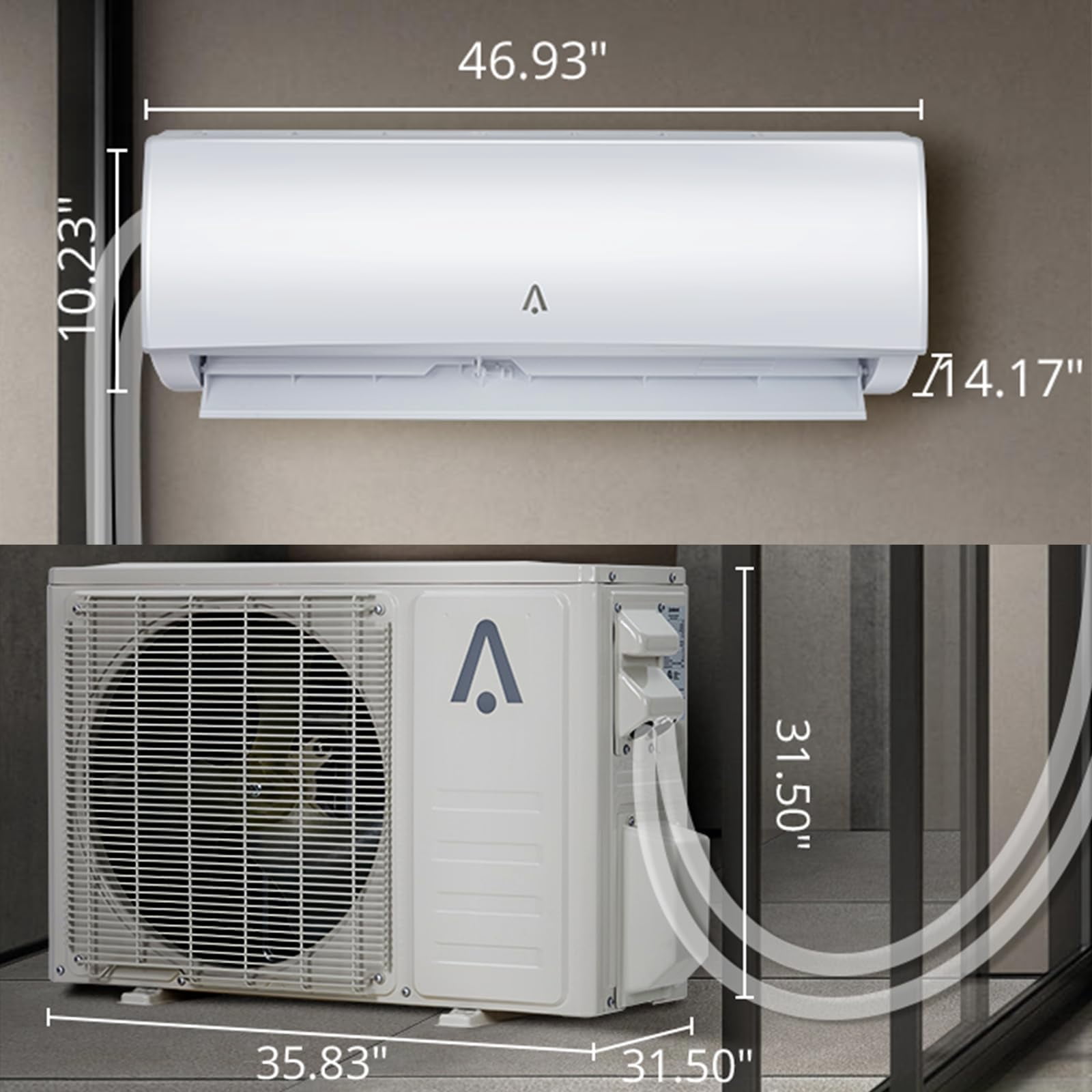 9,000 BTU Ductless Mini Split Air Conditioner & Heater – Wall-Mounted ...