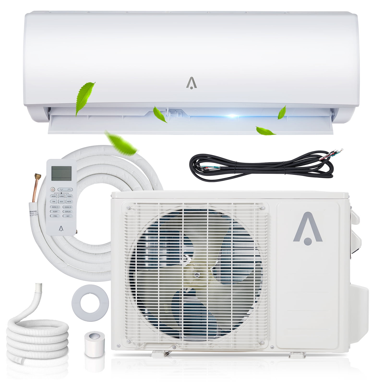 9,000 BTU Mini Split AC/Heating System with 19 SEER2 - Wall Mounted ...