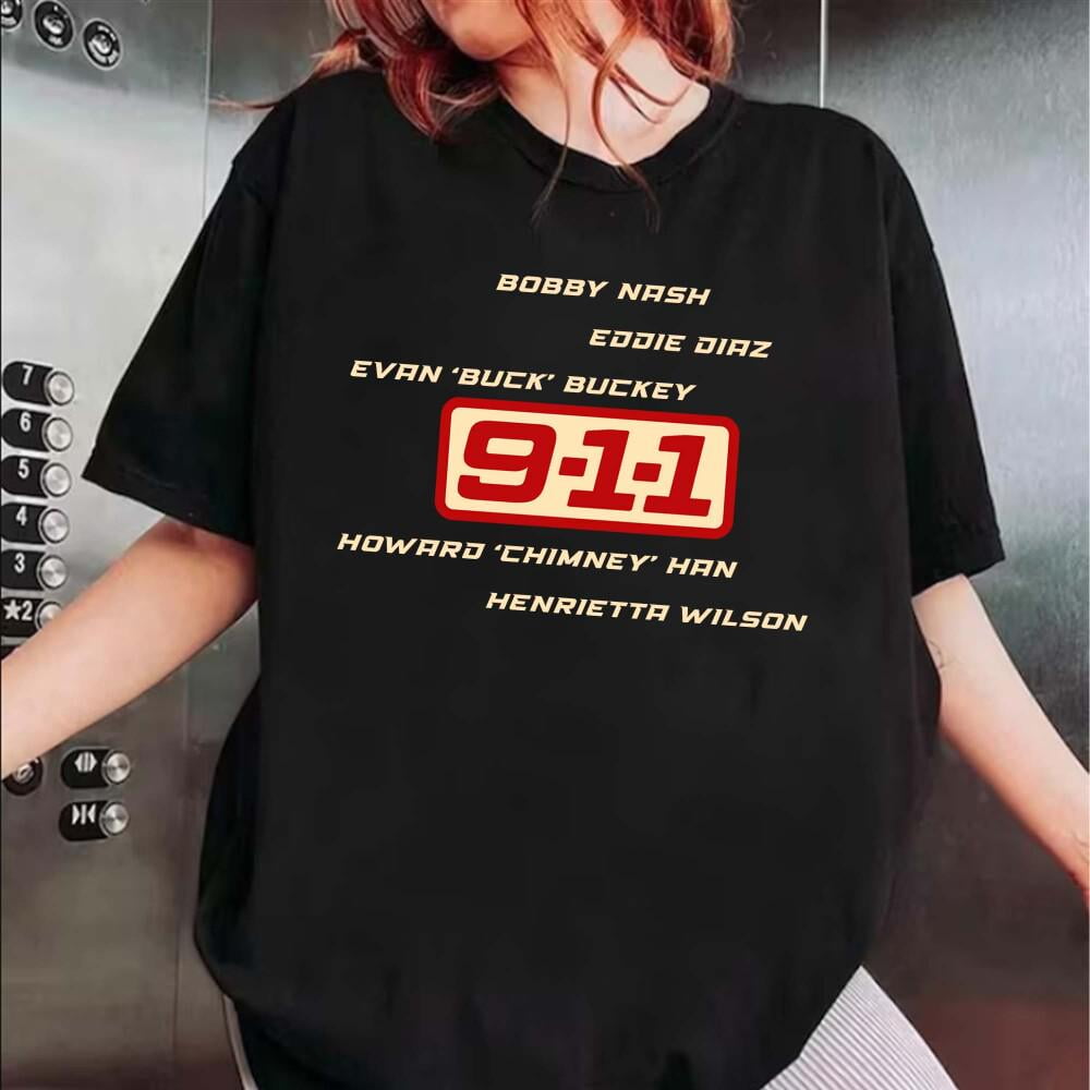 9-1-1 Team Emergency All Team TV Show Crew Neck T-Shirt, Bobby Nash ...