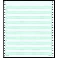 9-1/2 x 11" Continuous Paper 20# 1/2" Green Bar, 1 Part, Side Perfs ...