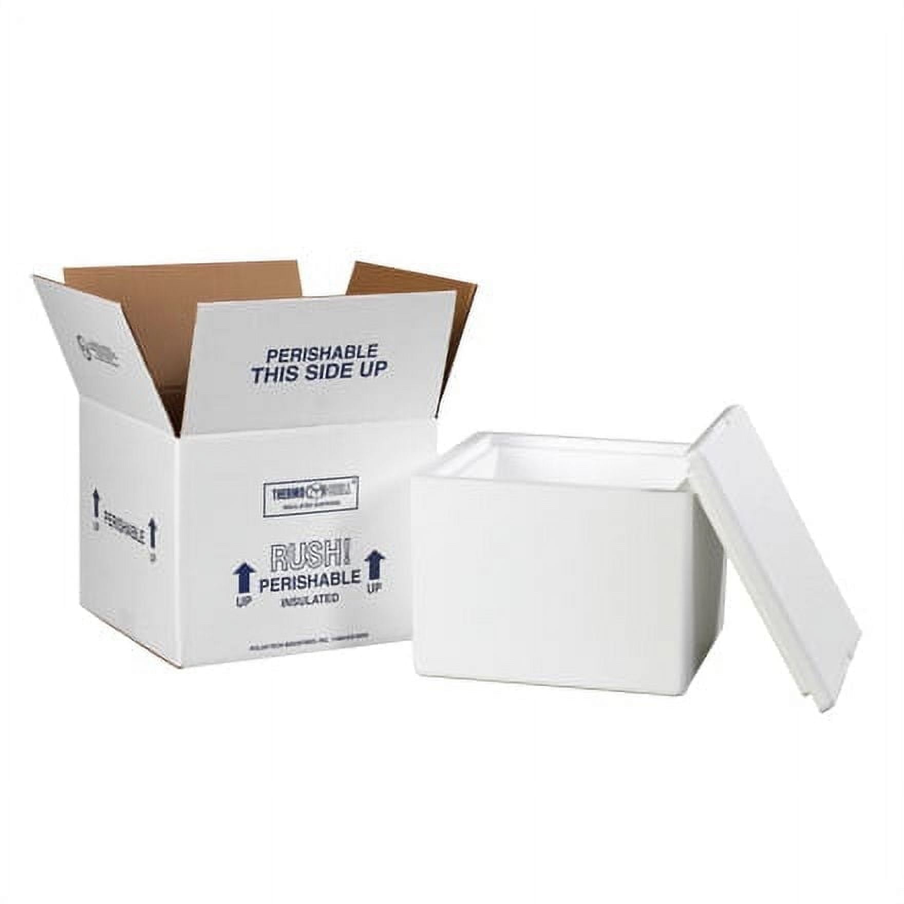 9.5" x 9.5" x 7" Insulated Shipping Kit with EPS Foam Container and Lid ...