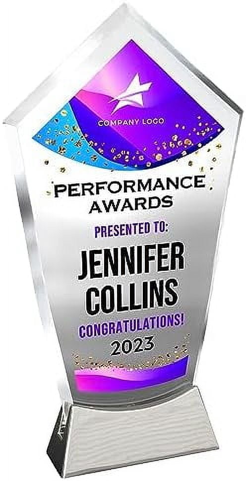 9 1/4" personalized award glass plaque, personalized plaque as awards ...