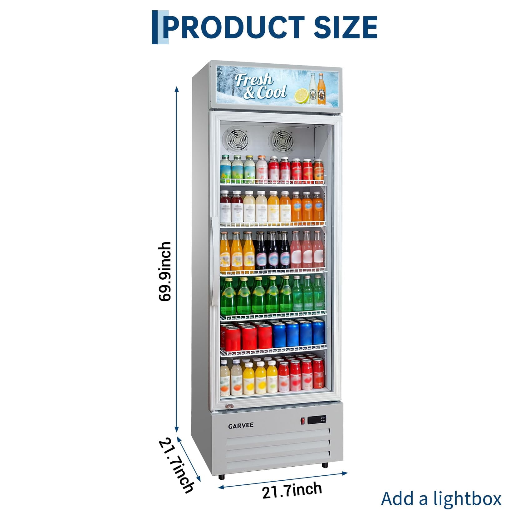 9.1 Cu.ft Commercial Beverage Cooler with RGB LED Lights & Remote - 280 ...