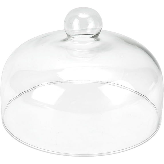 9.1 Inch Glass Cake Dome Clear Round Display Cover Lid Transparent Cake ...