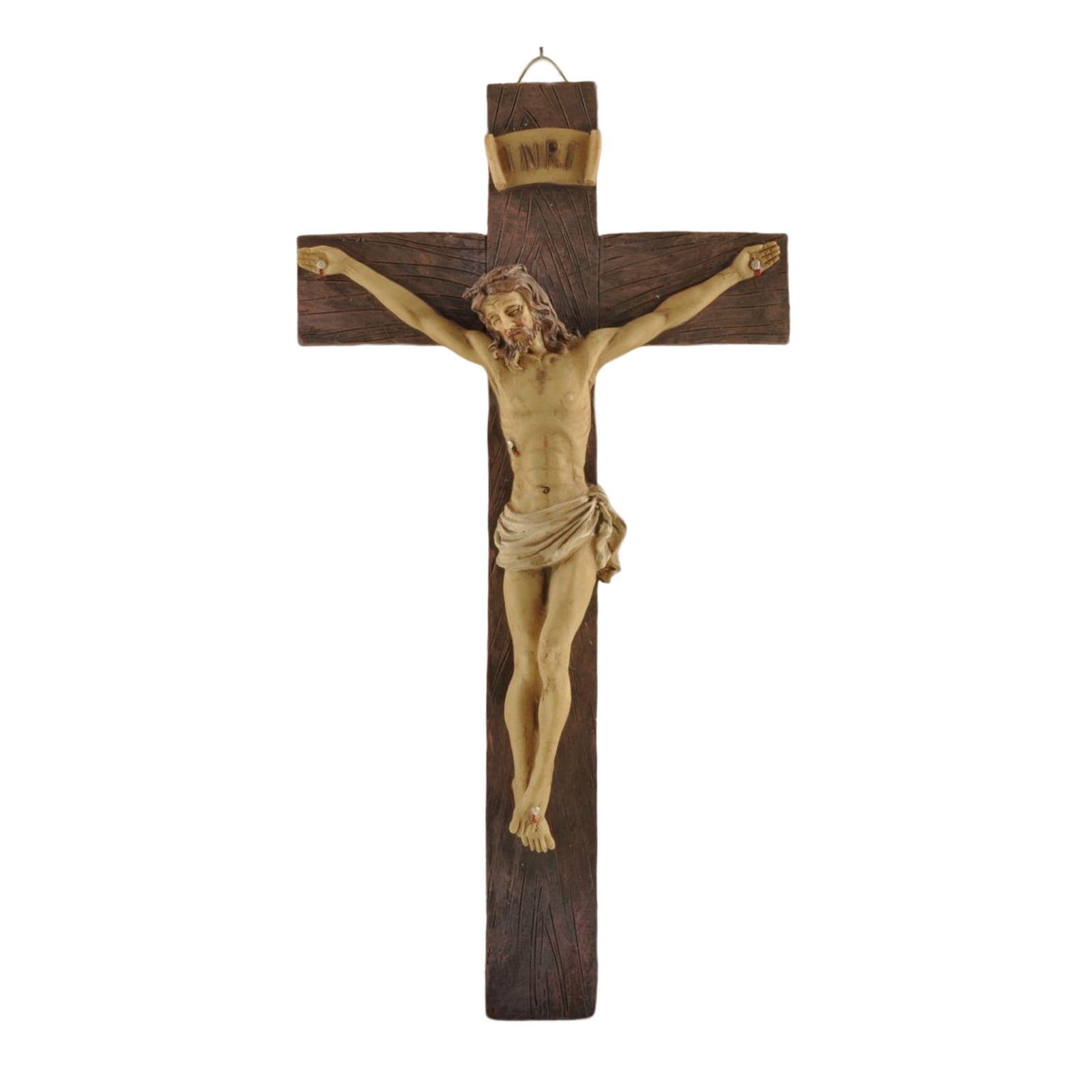 "9.1"" Handcrafted Resin Jesus Crucifix Wall Cross - Ideal Catholic ...