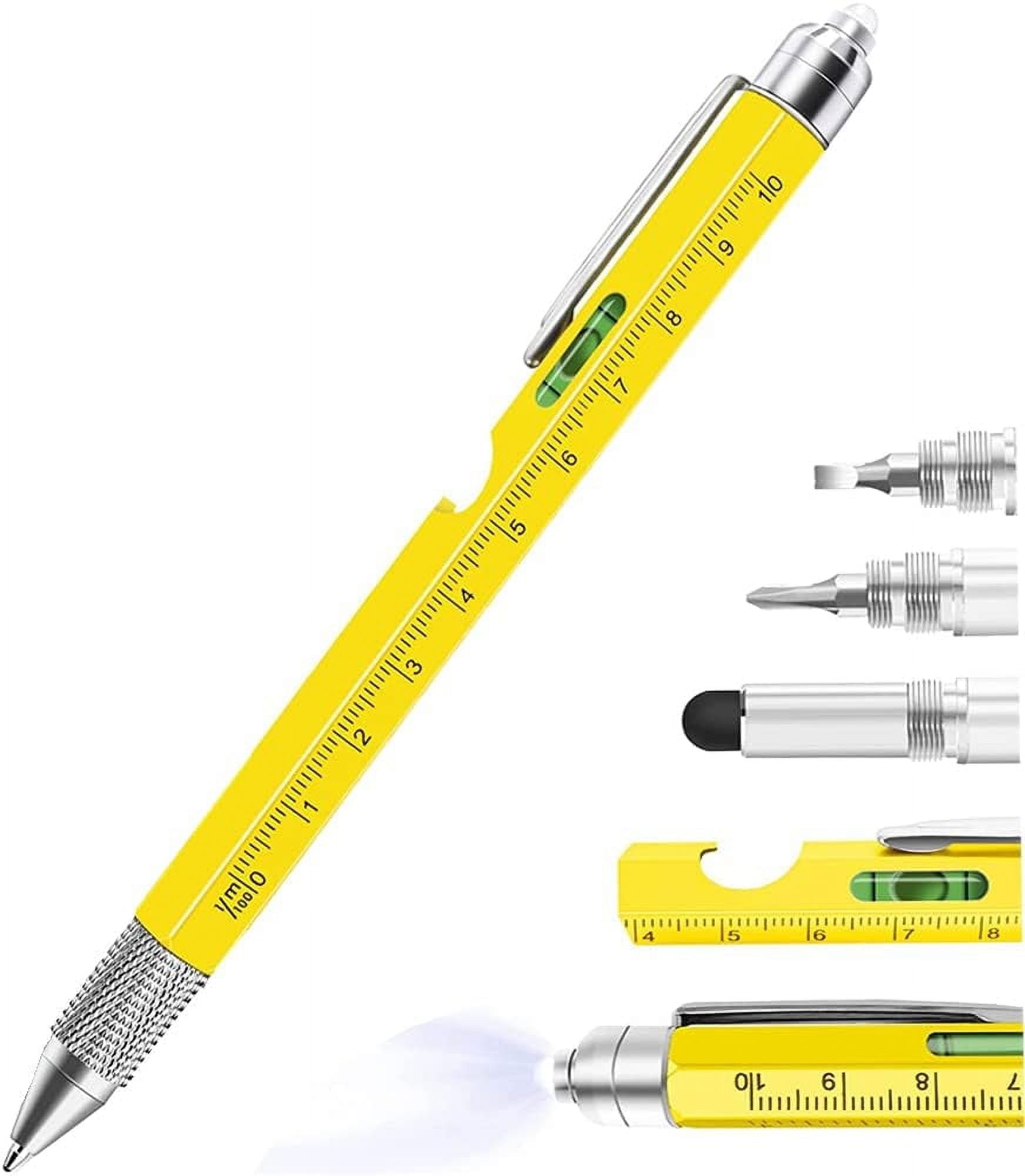 HEXINGMC 9 in 1 Multitool Pen with LED Flashlight Ruler Screwdriver ...