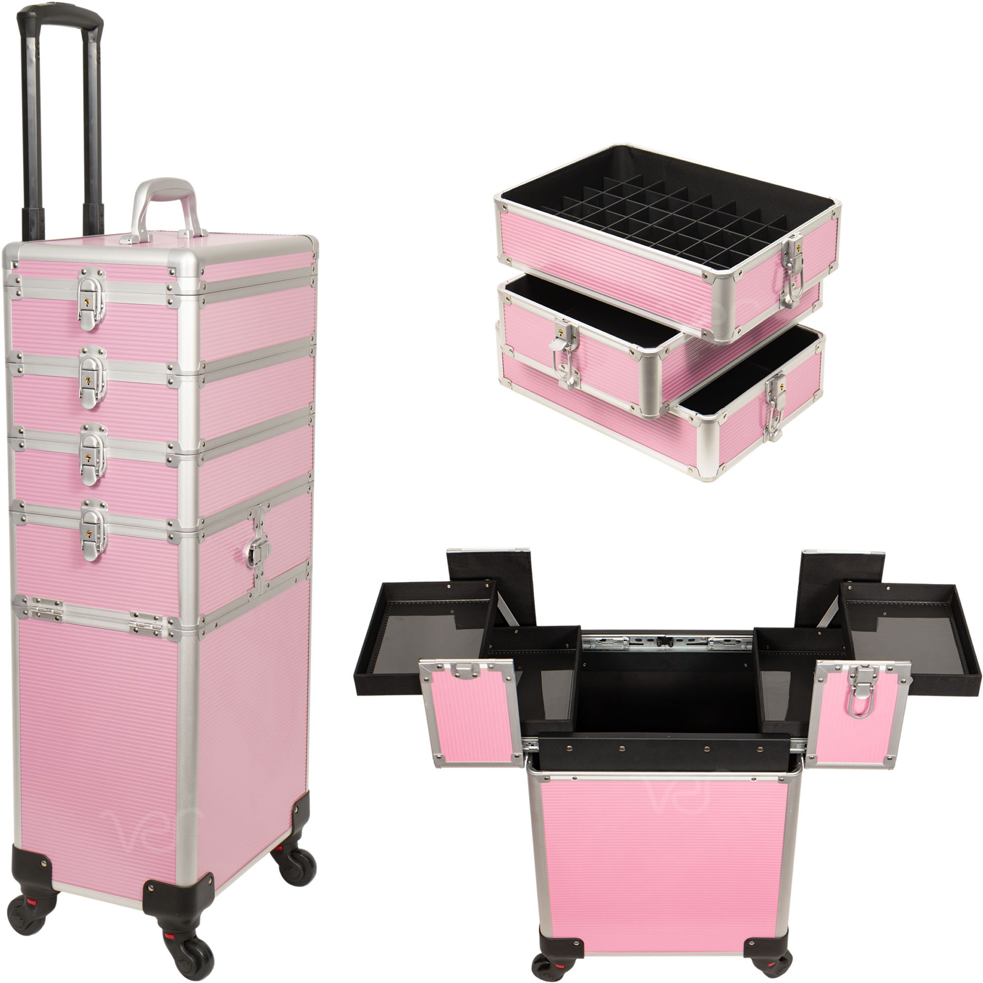 Byootique Lightweight Makeup Bag Cosmetic Rolling Trolley Traveling ...