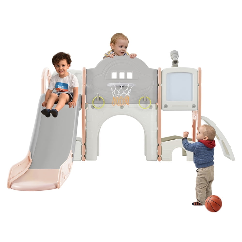 9 in 1 Toddler Slide for Indoor Playground, Freestanding Kids Climber ...