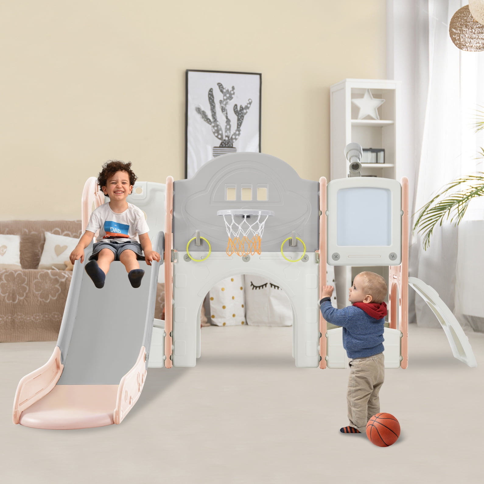 9 in 1 Toddler Slide Kids Slide Climber Playset,Freestanding Climbing ...