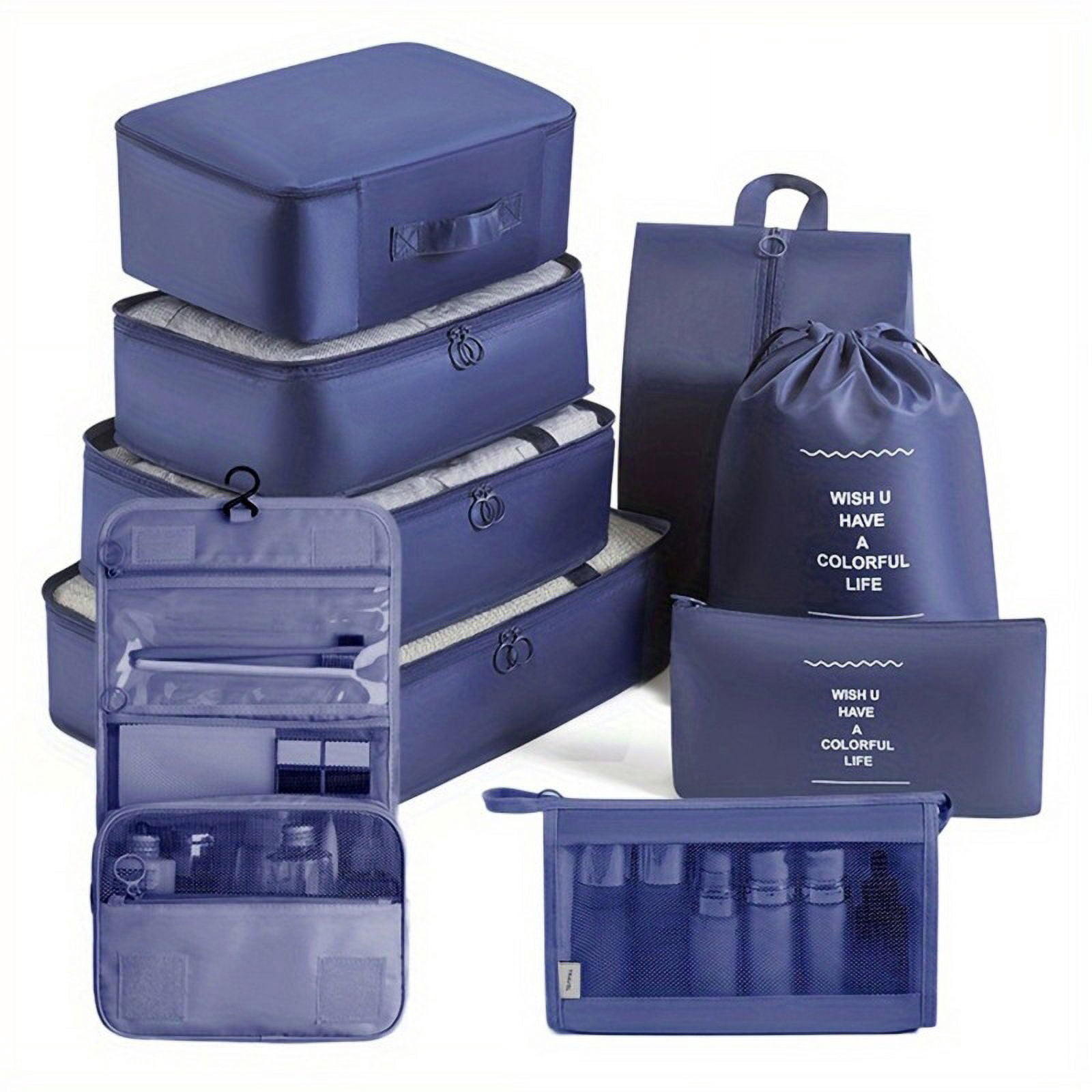 9/10/11 Pcs Set Travel Organizer Storage Bags Suitcase Packing Cubes ...