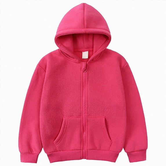 9-10 Years Child Big Girls Zip Up Hoodie Kids Full Zipper Hooded ...