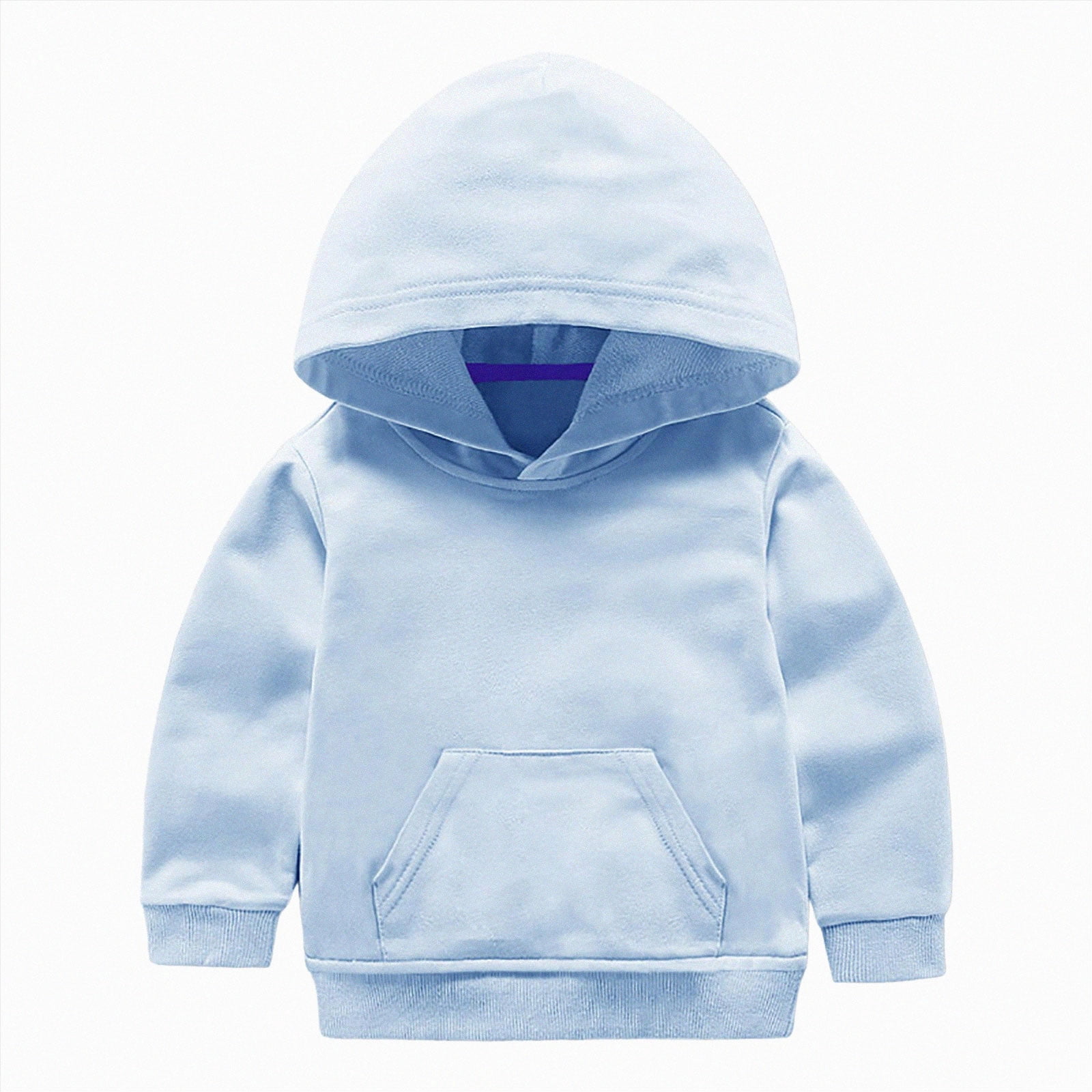 9-10 Years Child Boys Long Sleeved Hooded Sweatshirt Casual Solid Color ...