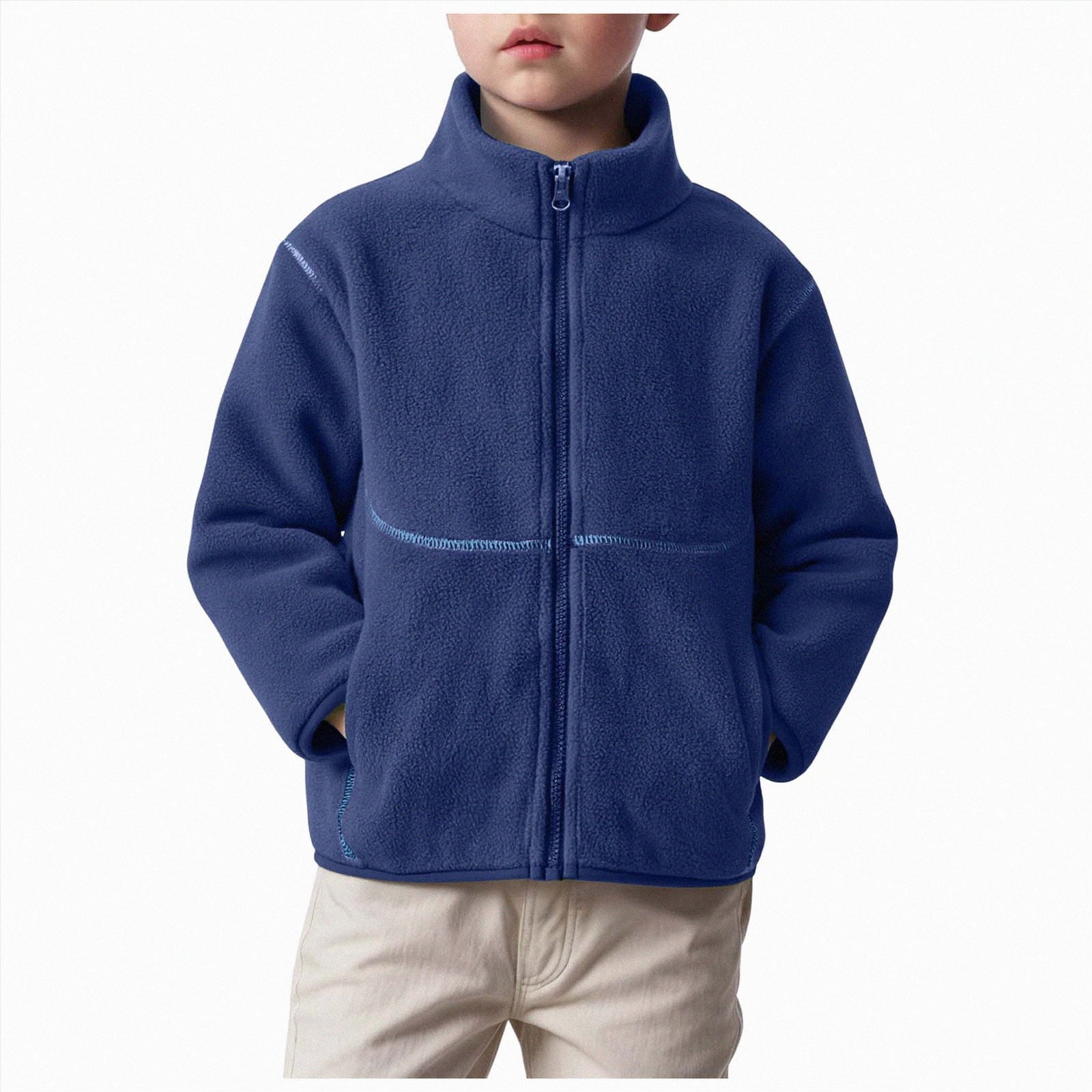 9-10 Years Child Childrens Warm Jacket Boys And Girls Simple And Plush ...