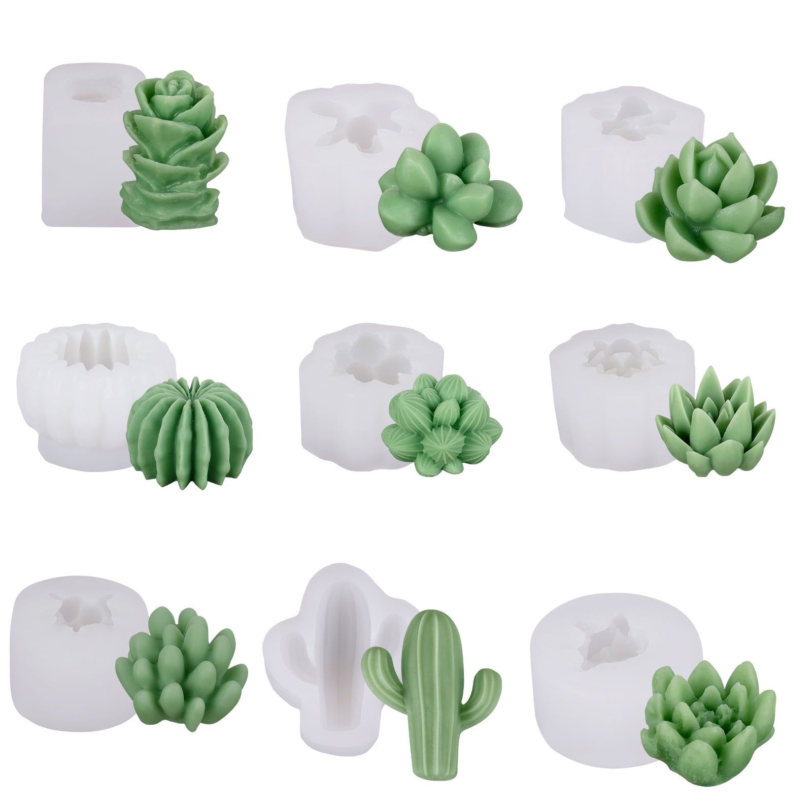 9/10Pcs Molds Silicone Cactus Flower Casting Moulds Set for Handmade ...