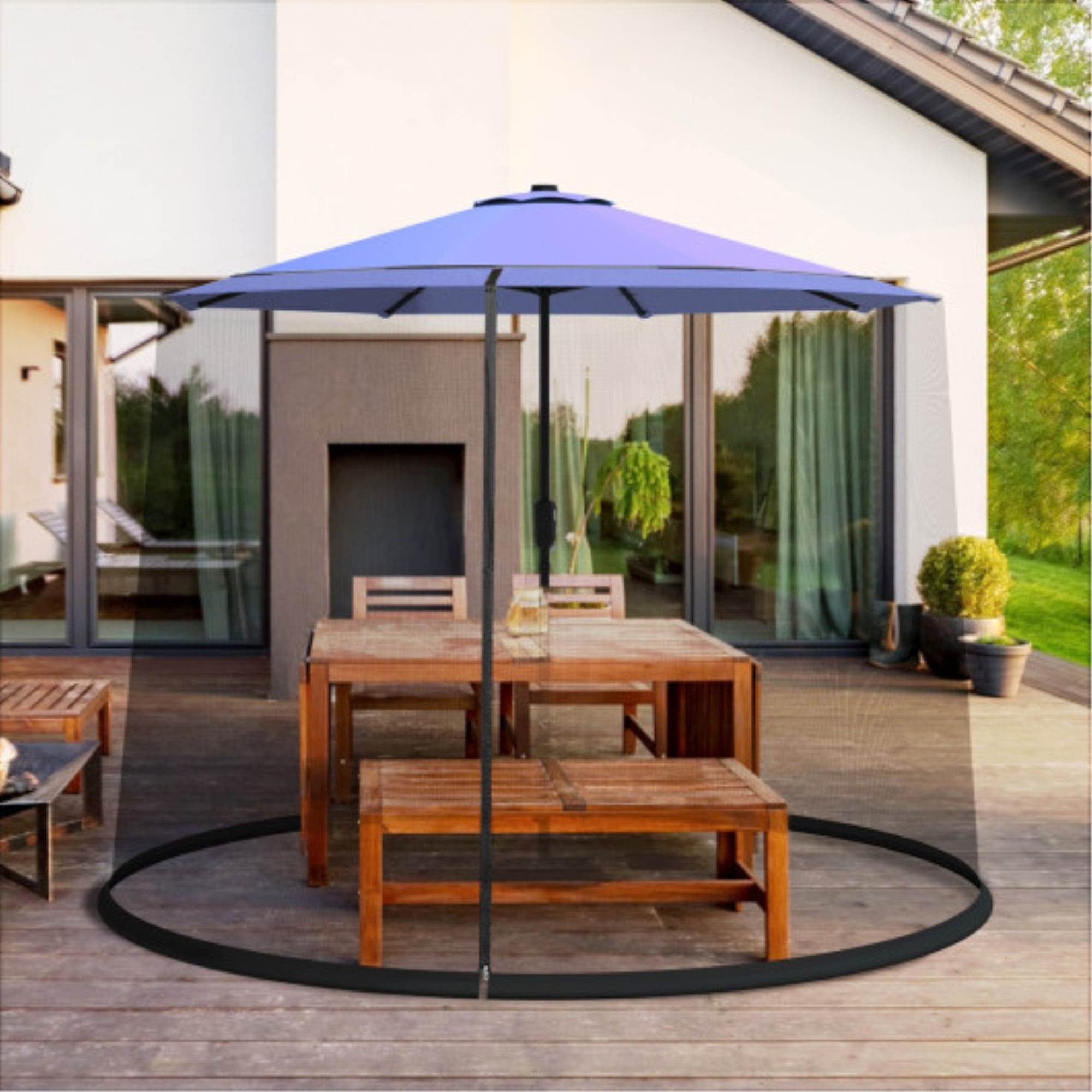 9-10ft Umbrella Table Screen: Easy Installation, Bug-Free Outdoor ...
