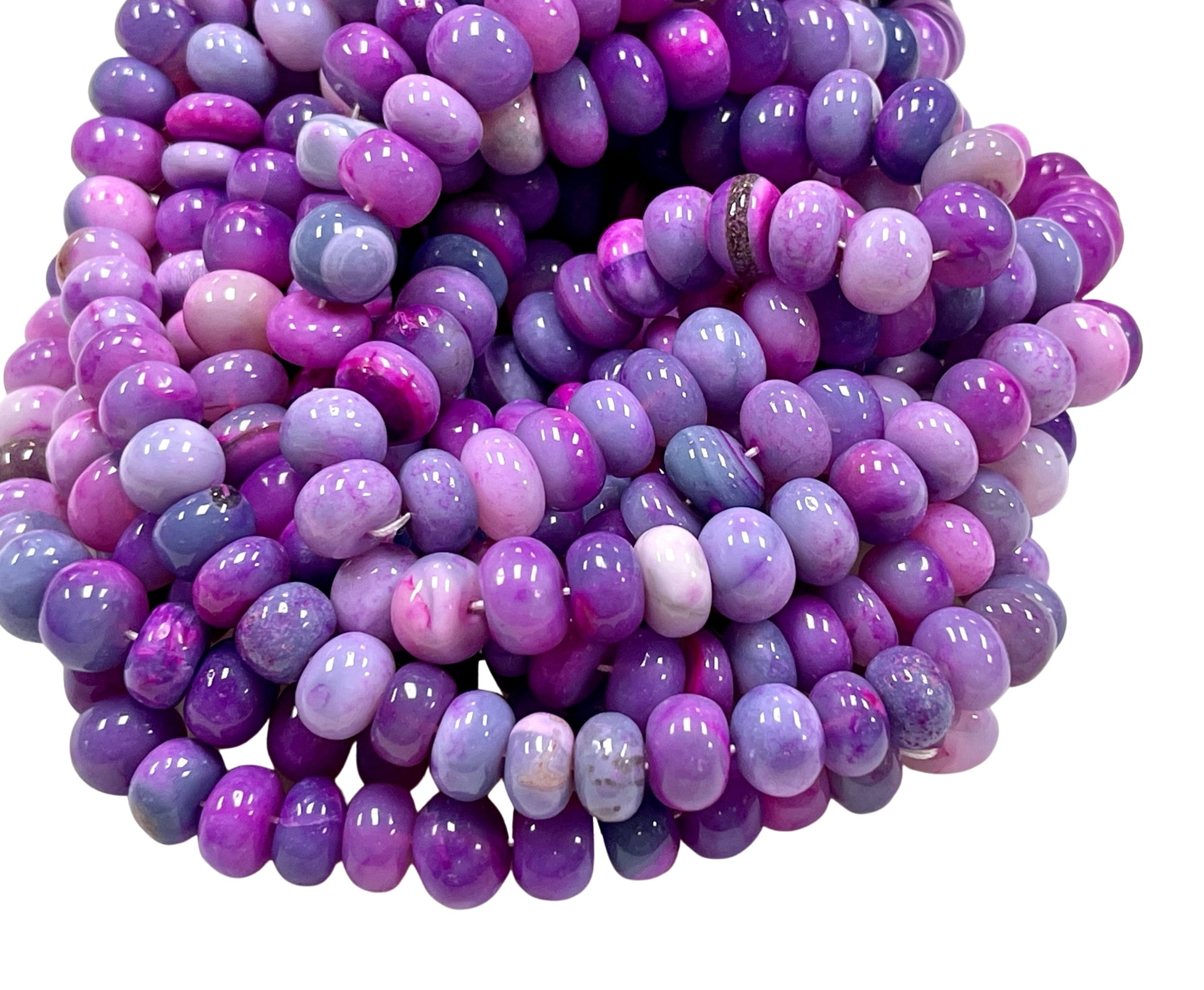 9-10mm Suzulite Shaded Peruvian Opal Natural Gemstone Rondell Shape ...