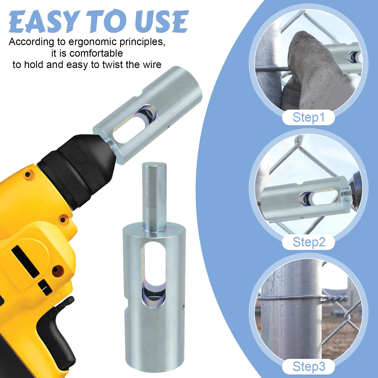 9 &11 Gauge Binder,Chuck Tool for Wire Mesh Fence,Easy Twist Fence Ties ...