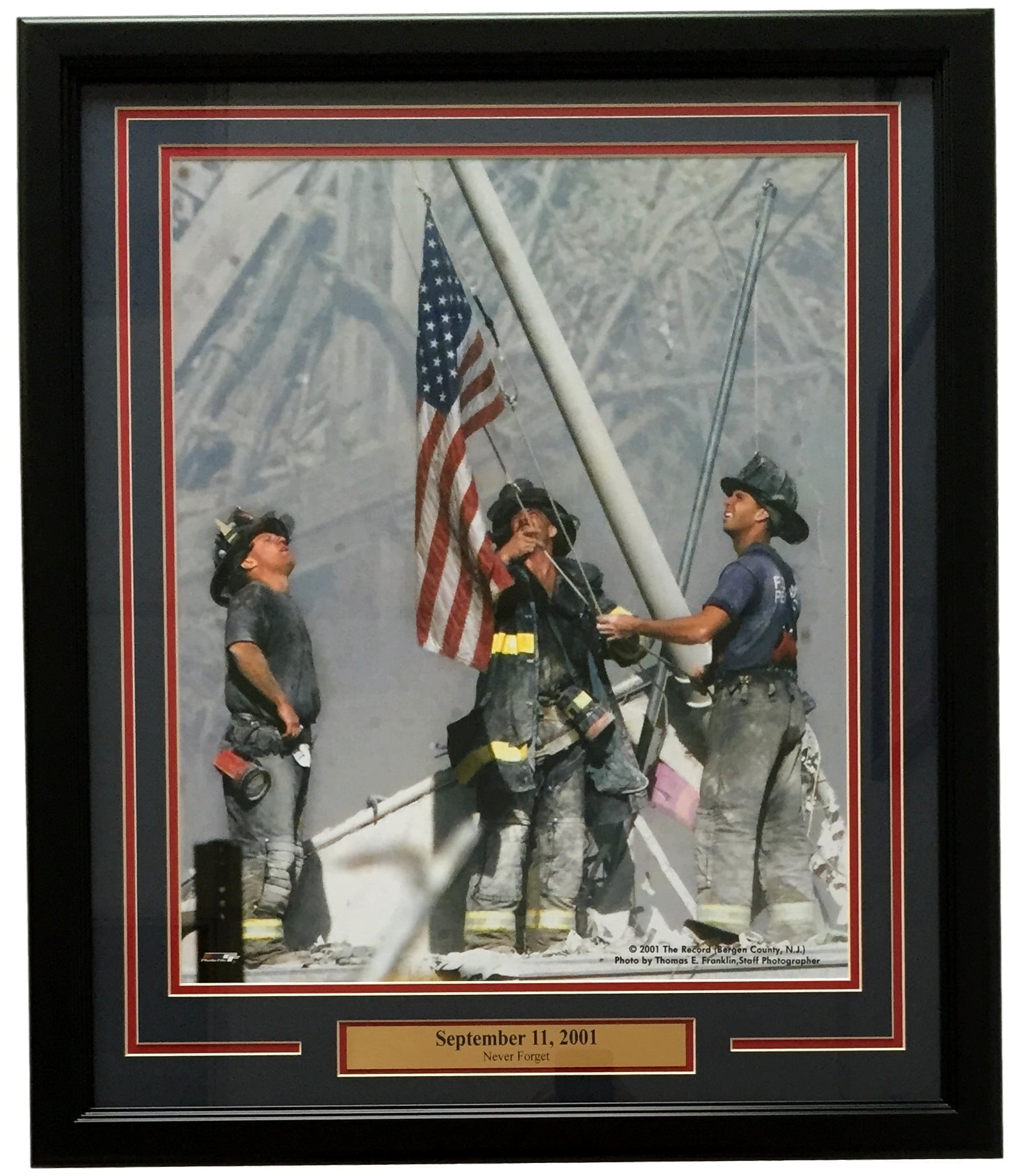 9/11 NYFD Raising Flag at Ground Zero NYC September 11 2001 Framed ...