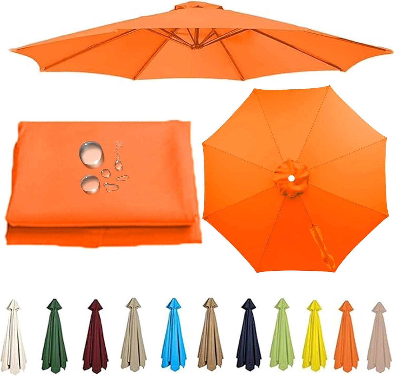9/11ft Patio Umbrella Replacement Canopy, 8 Ribs Cantilever Top Cover ...