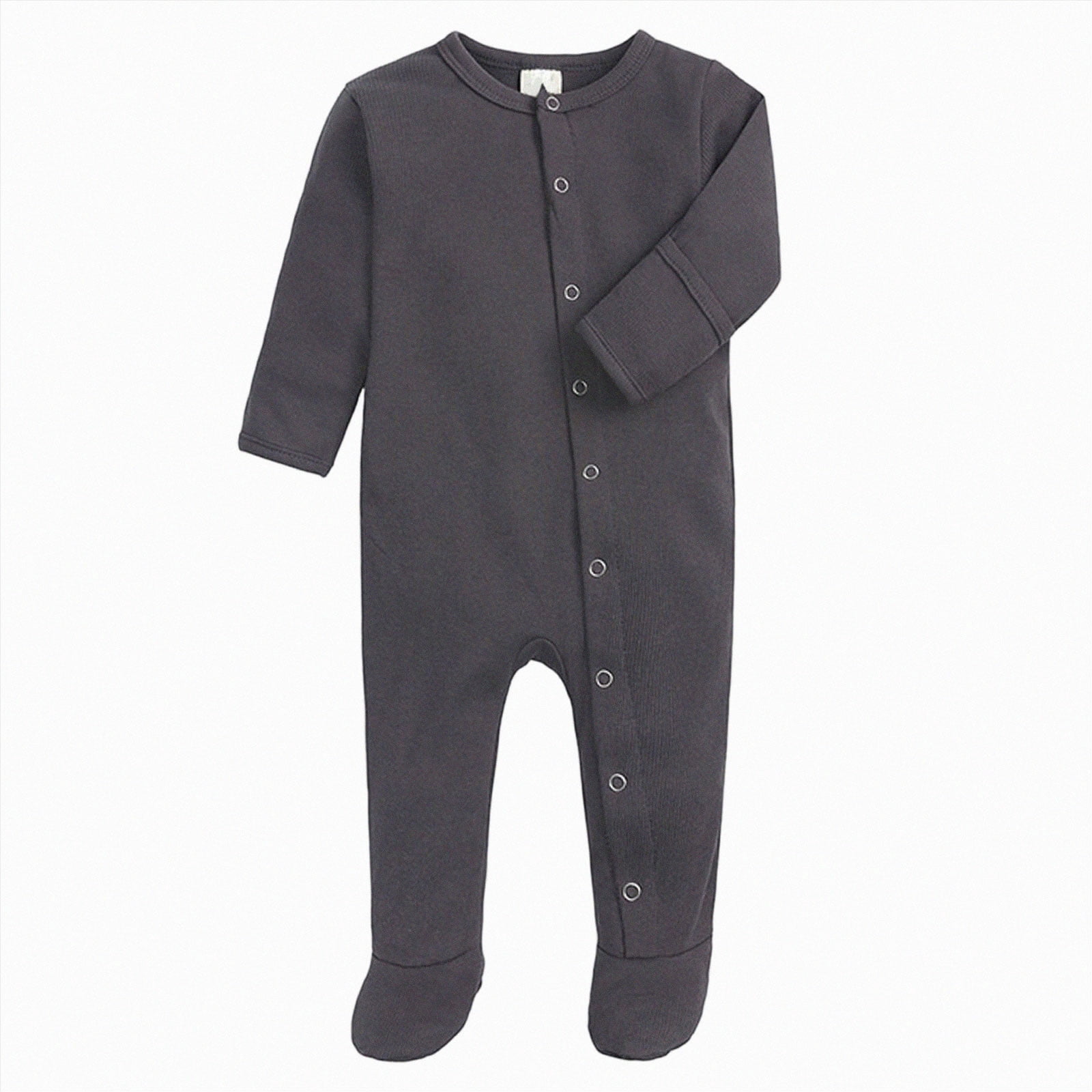 9-12 Months Newborn Bodysuit Baby Long Sleeve Footed Romper Ribbed Knit ...