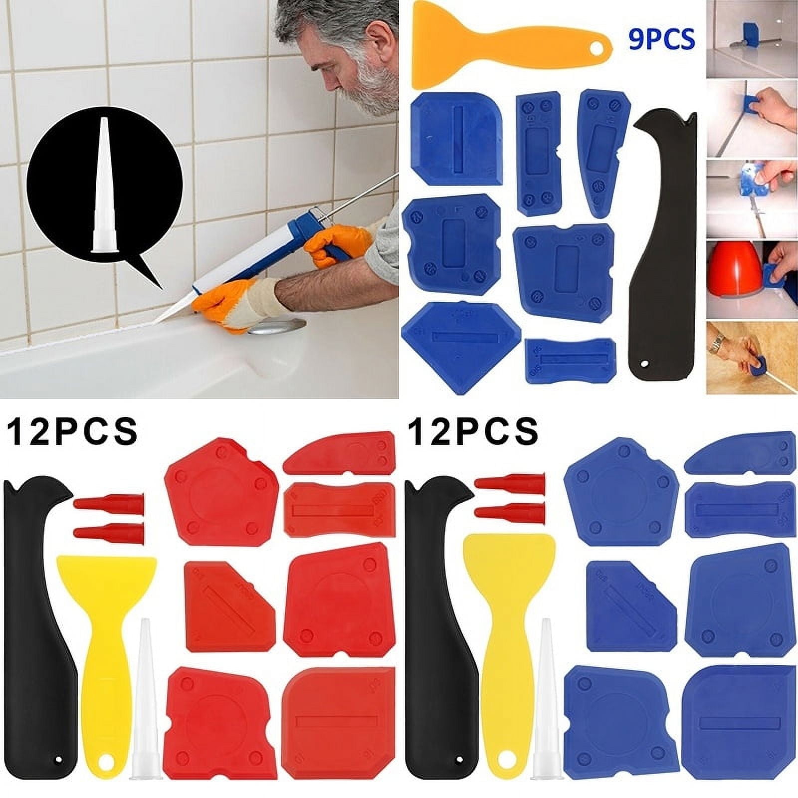 9/12PCS Sealant Tools Caulking Tool Kit Sealant Finishing Tool Smooth ...