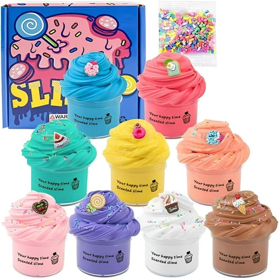 9/12PCS Super Clay Slime DIY Soft & Squishy Clay Scented Slime Sensory ...