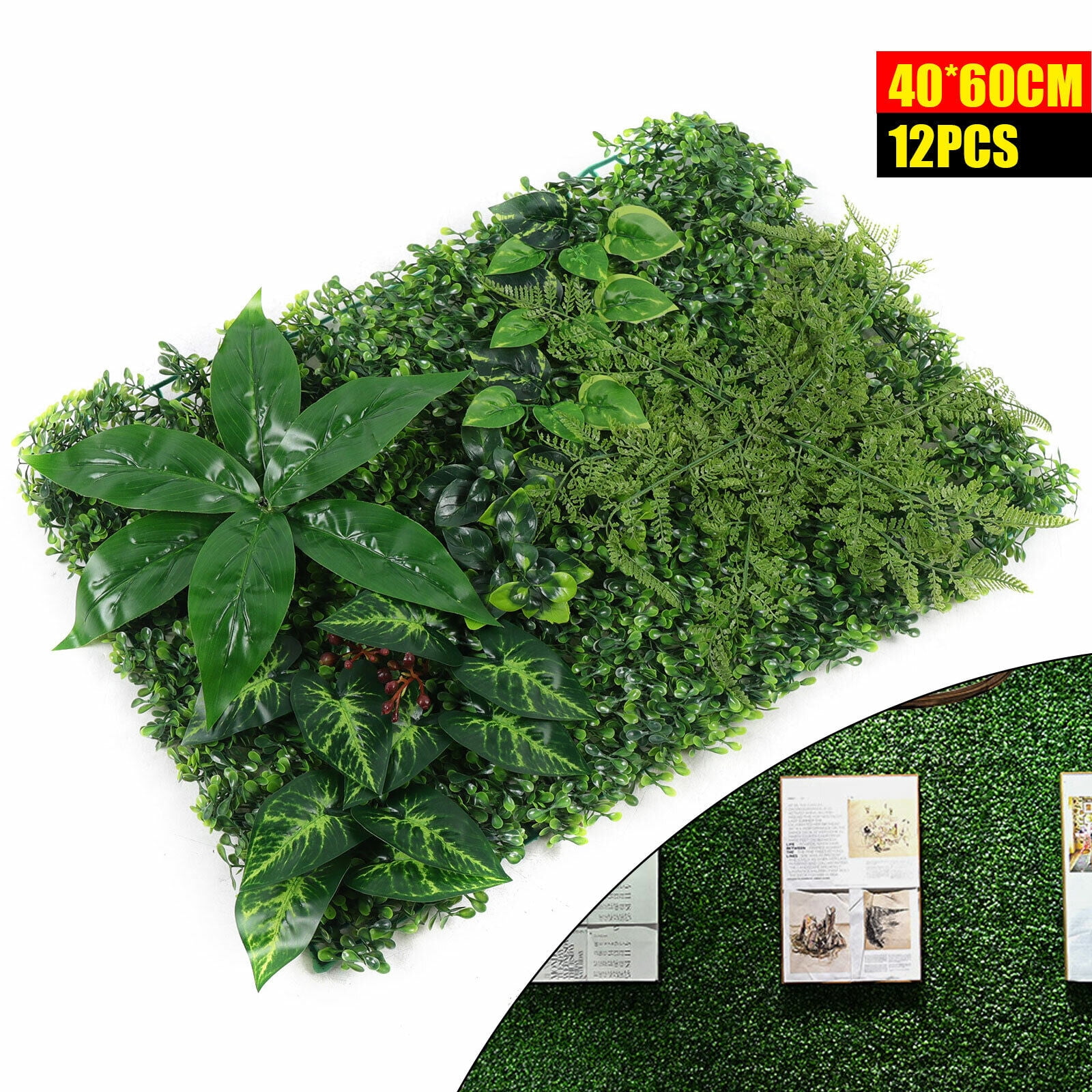 9/12pcs Plant Artificial Mat Greenery Wall Hedge Grass Fence Foliage ...