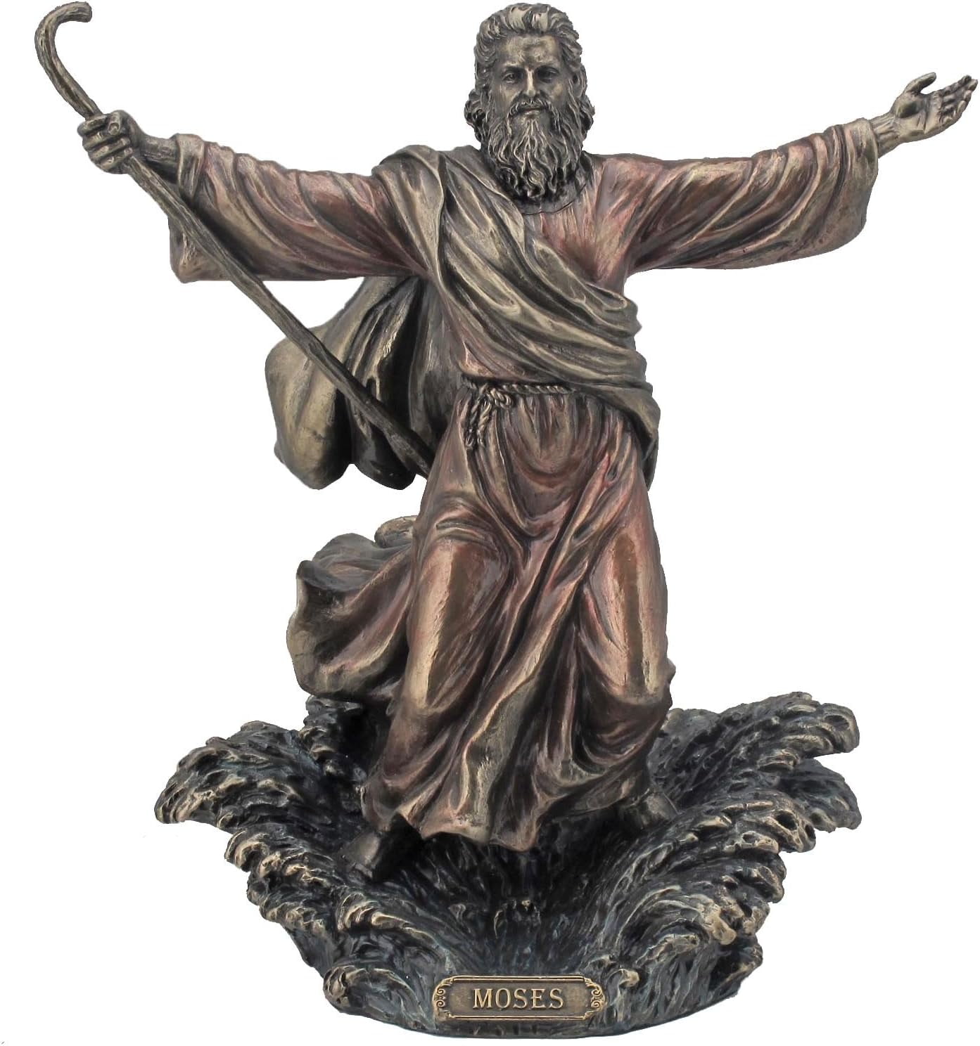 9.13 Inch Moses Parting The Red Sea Cold Cast Figurine, Bronze Color ...
