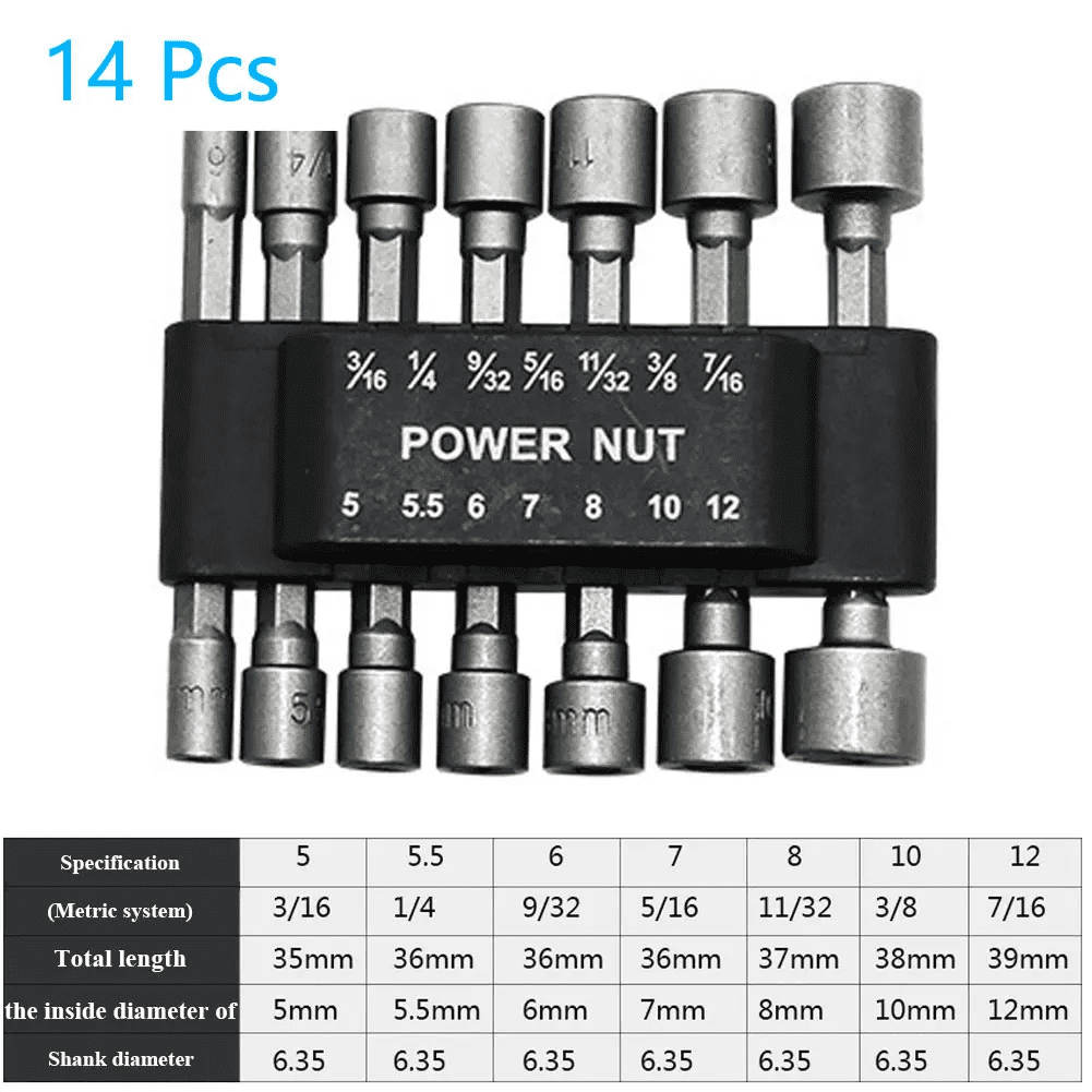9/14pcs Strong Sleeve Wrench Hexagonal Handle Screw Sleeve Pneumatic ...