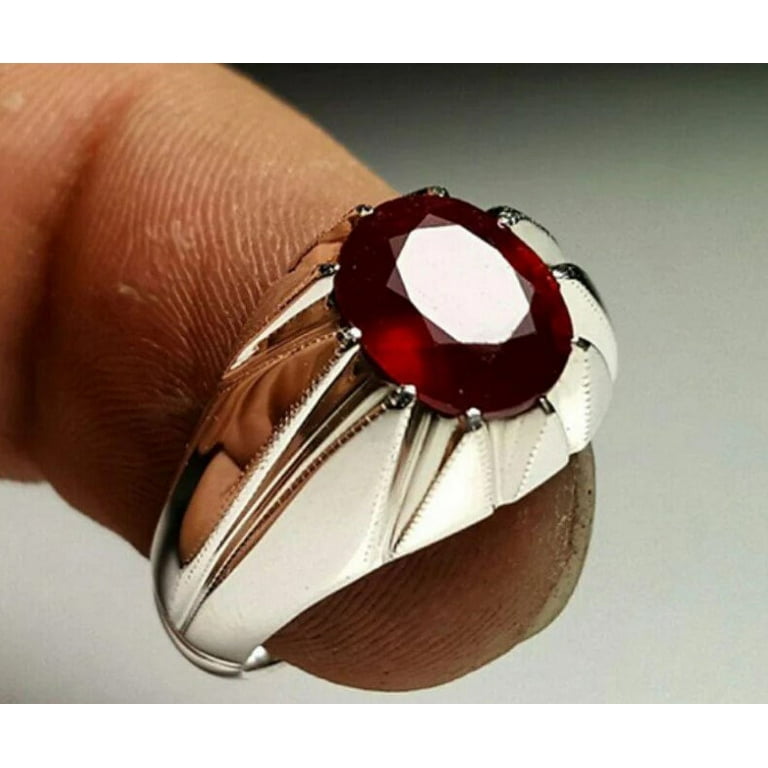 9.15 ct Natural Hessonite Garnet Gomedh Oval Gemstone Ring Men s Statement Ring Januarya s birthstone Gift Valentine s Day Gift Ring