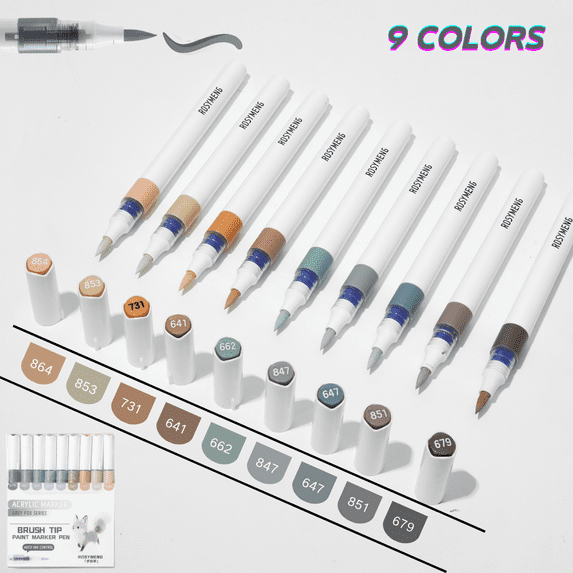 9/162 Colors Brush Tip Acrylic Paint Pens, Automatic Ink Control ...