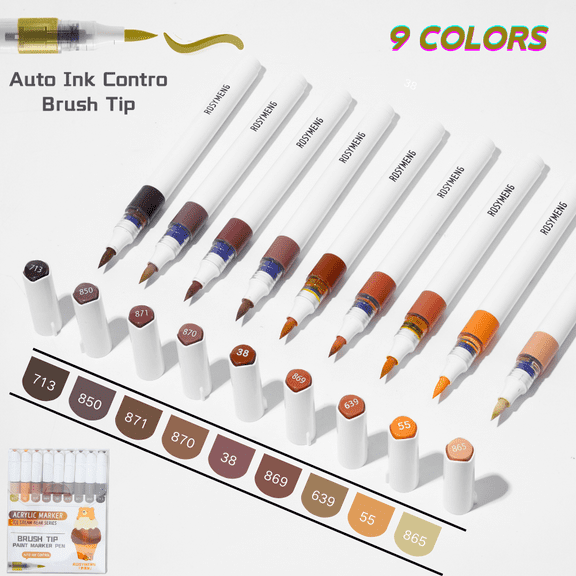 SSZMDLB 3Pcs Acrylic Marker,Direct Liquid Soft Head Acrylic Marker Pen ...