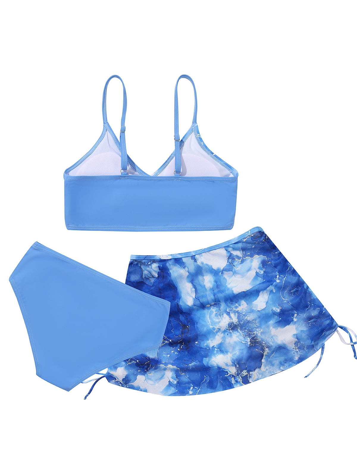 9-16Y Teens Girl 3Pcs Adjustable Strap Swimsuit Tropical Printed ...