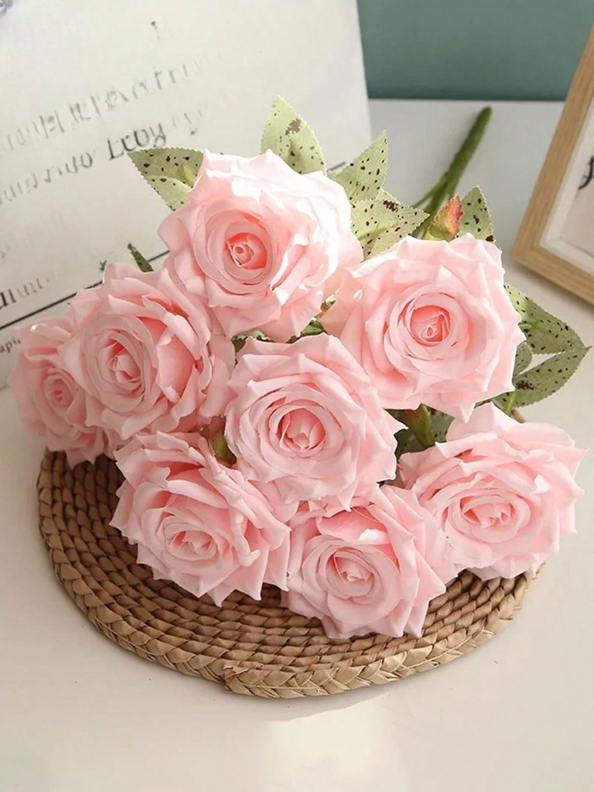 9/18/36 Heads Roses Artificial Silk Flowers, Fake Roses With Long Stems ...