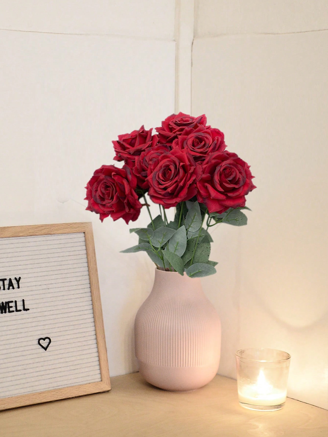 9/18/36 Heads Roses Artificial Silk Flowers, Fake Roses With Long Stems ...