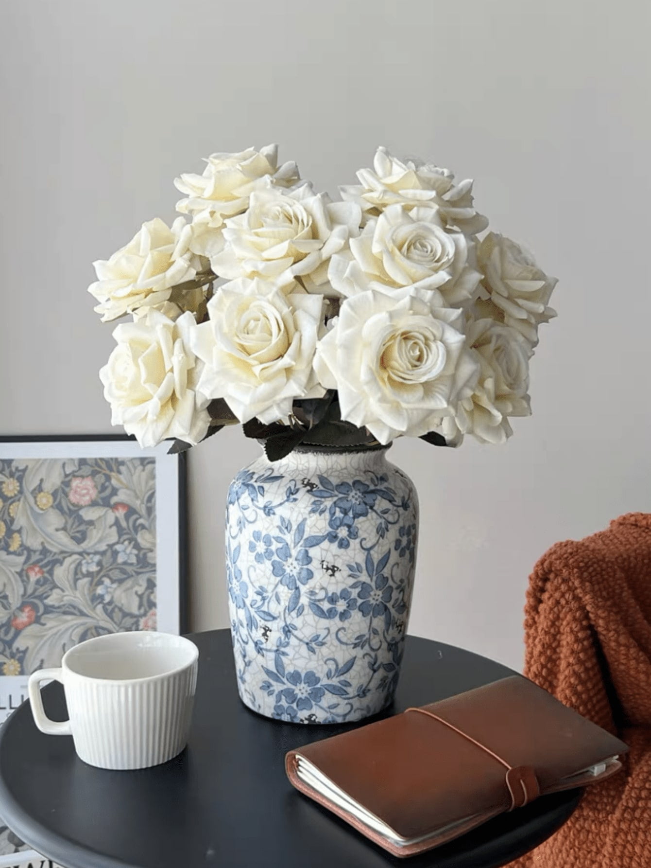 9/18/36 Heads Roses Artificial Silk Flowers, Fake Roses With Long Stems ...