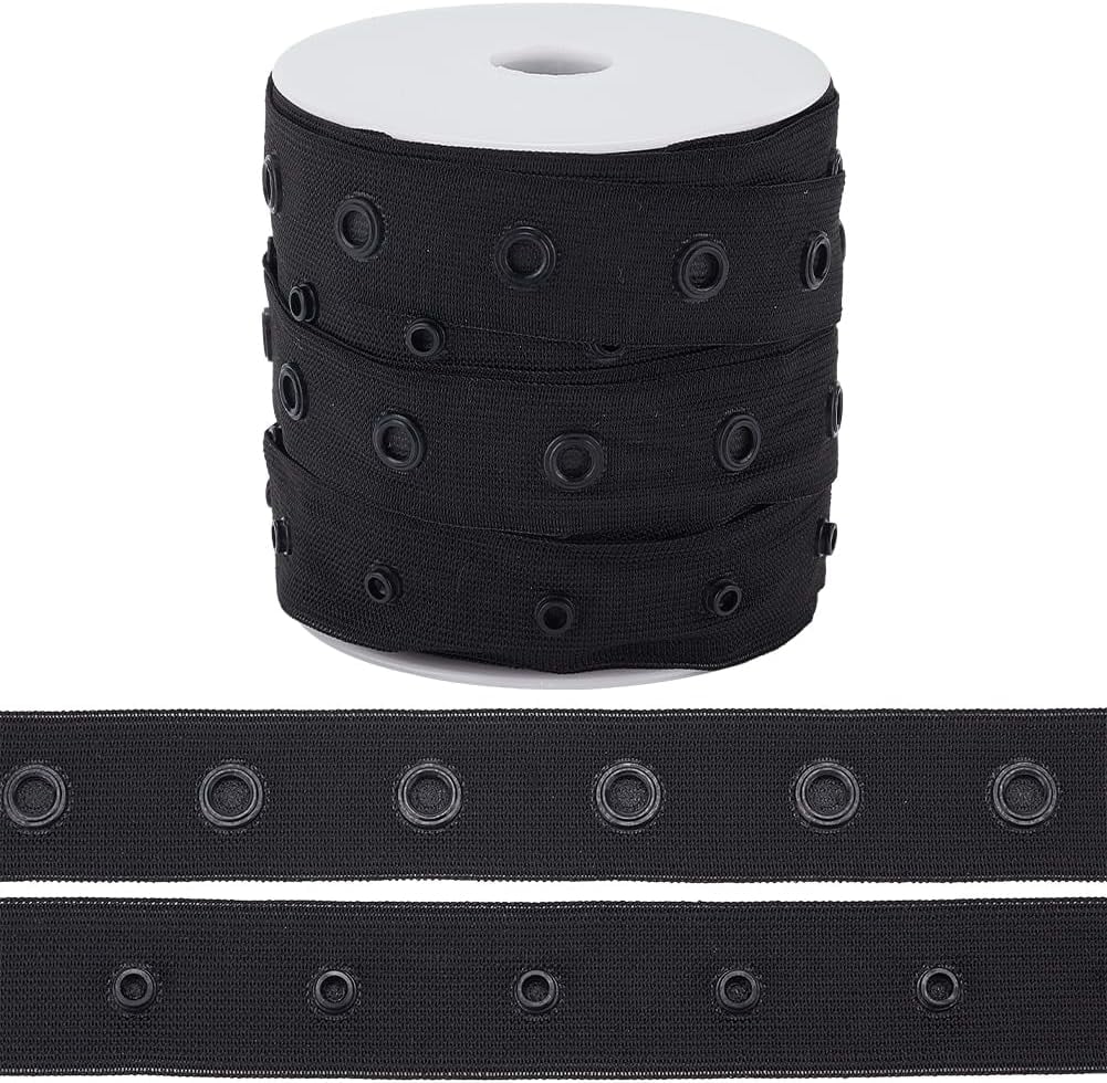 9.1m/10 Yards Black Snap Tape for Sewing 0.8 Inch Wide Crafts Metal ...