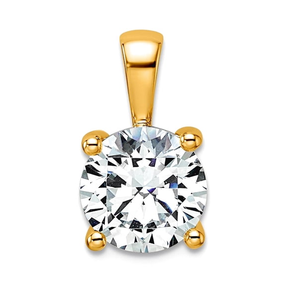 9.1mm 14k Solid Yellow Gold 2 1/2 Ct Lab Grown Diamond VS+ F+ Round 4 ...