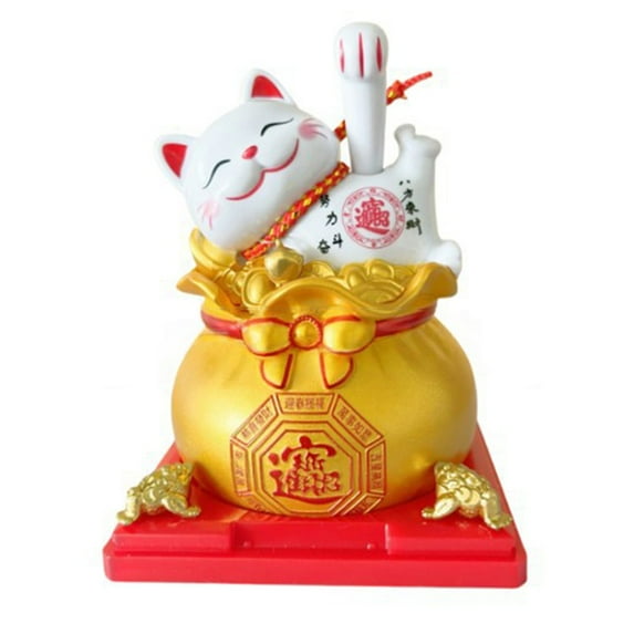9.2*10.4*12.6Cm Solar Powered Automatic Hand-Waving Fortune Cat Front ...